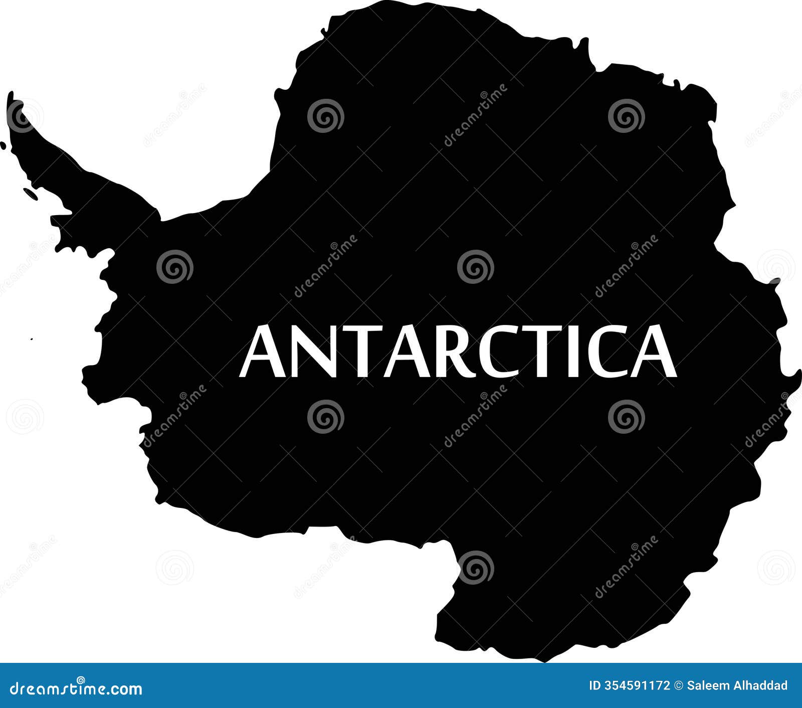 Silhouette Map of the Continent of Antarctica Stock Illustration ...