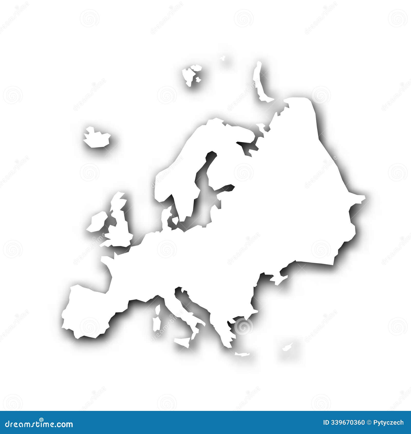 Map Of Europe Continent Illustration With The Biggest Ports Royalty ...