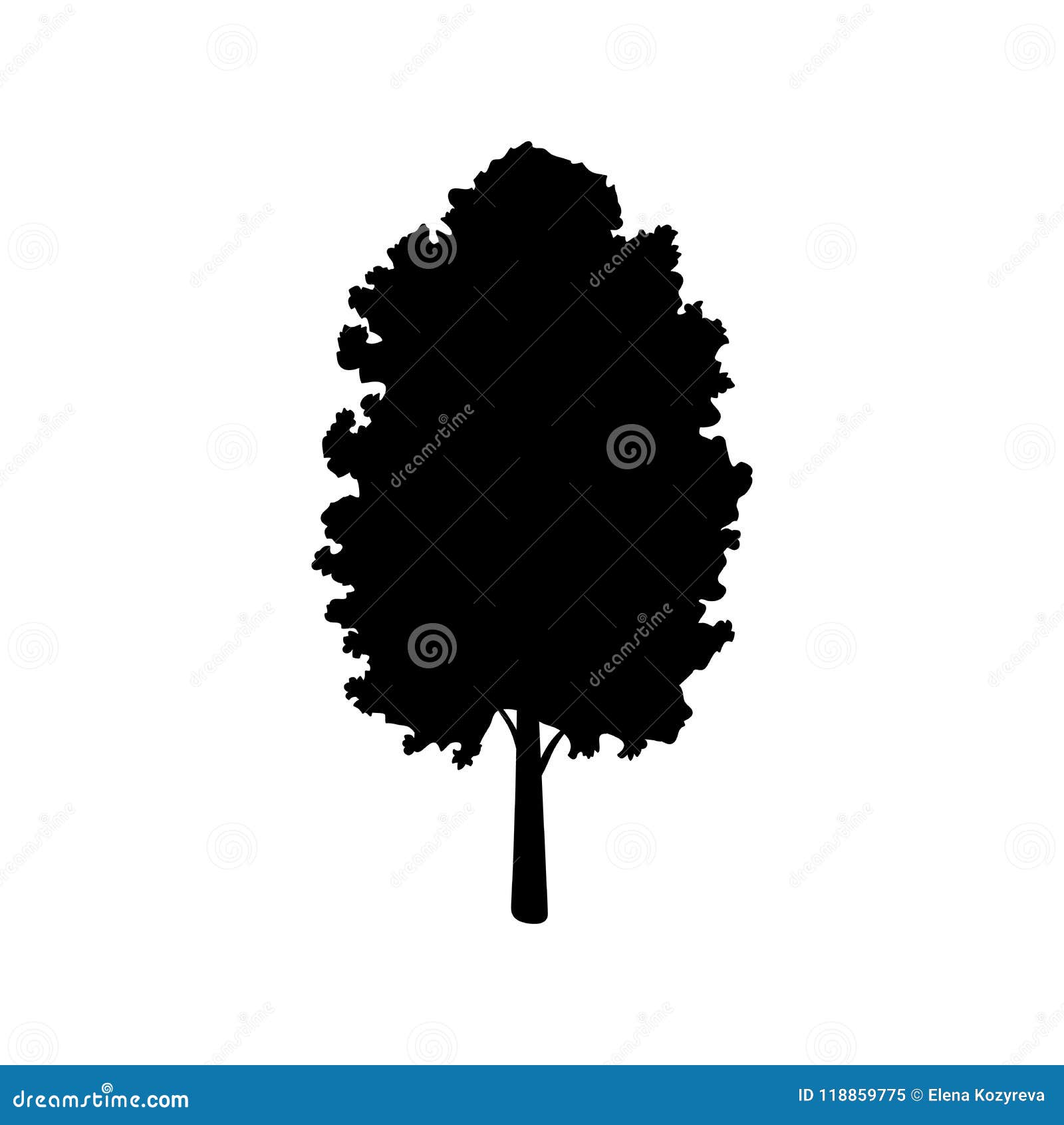 Silhouette Maple Icon Tree Flora Stock Vector - Illustration of ...