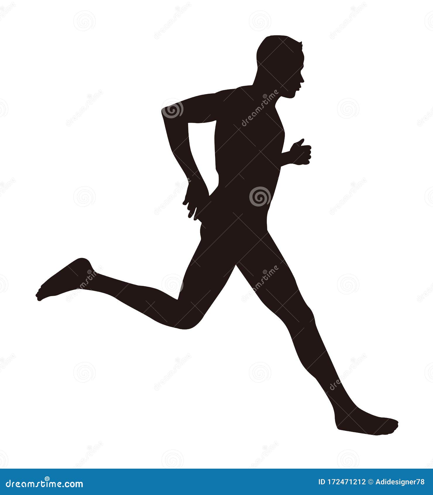 Silhouette Of A Marathon Runner Pose Stock Vector - Illustration of ...