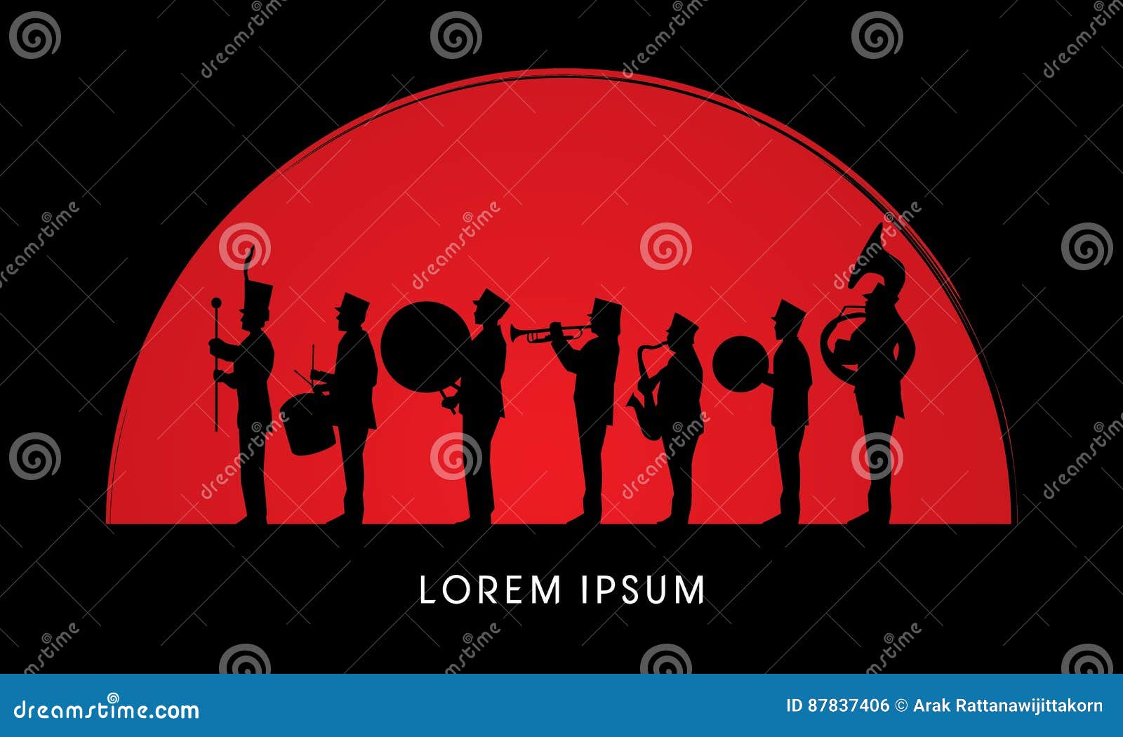 Set Of Marching Band Cartoon Icon Design Template With Various Models ...
