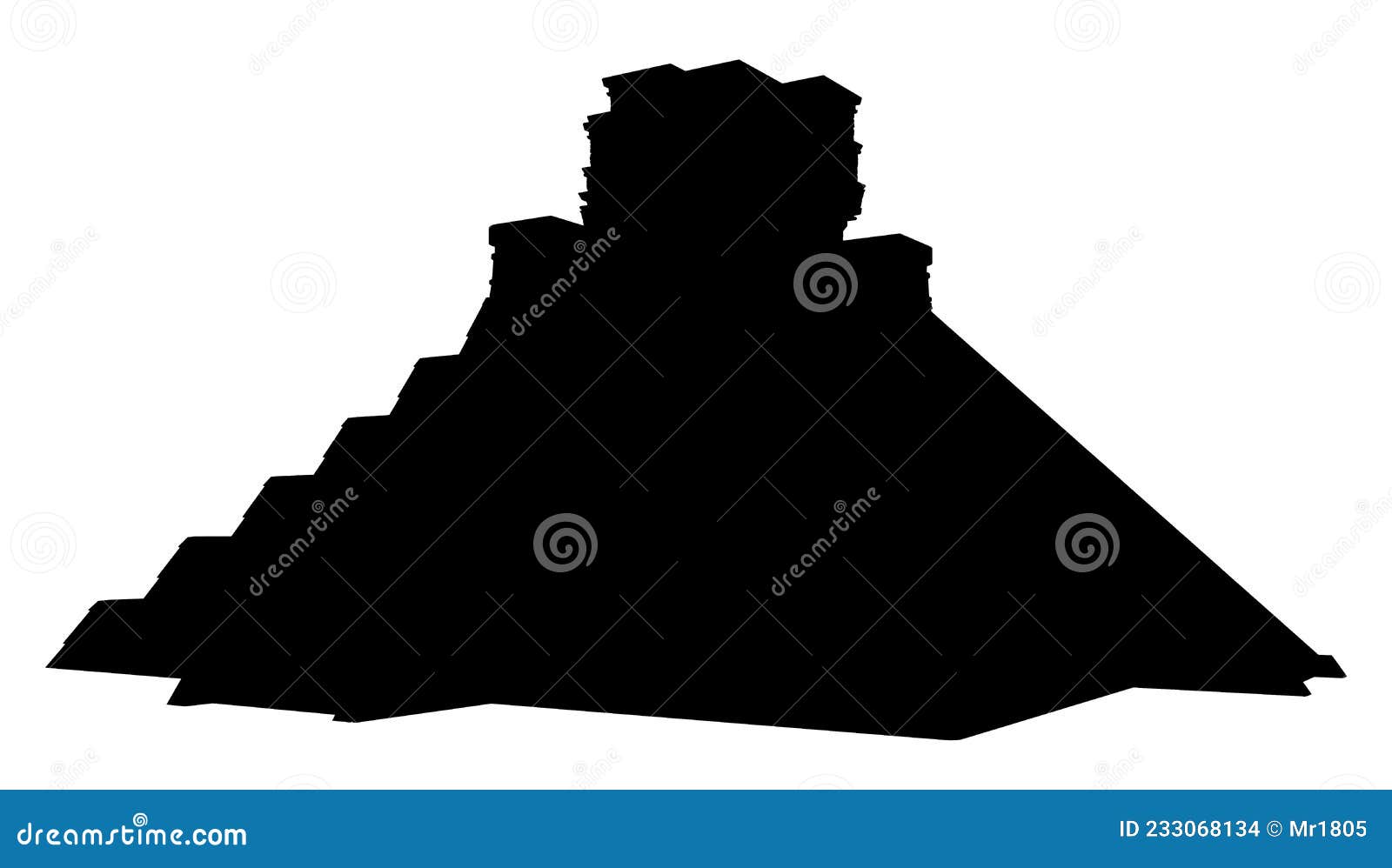 Silhouette With A Mayan Temple Royalty-Free Illustration ...