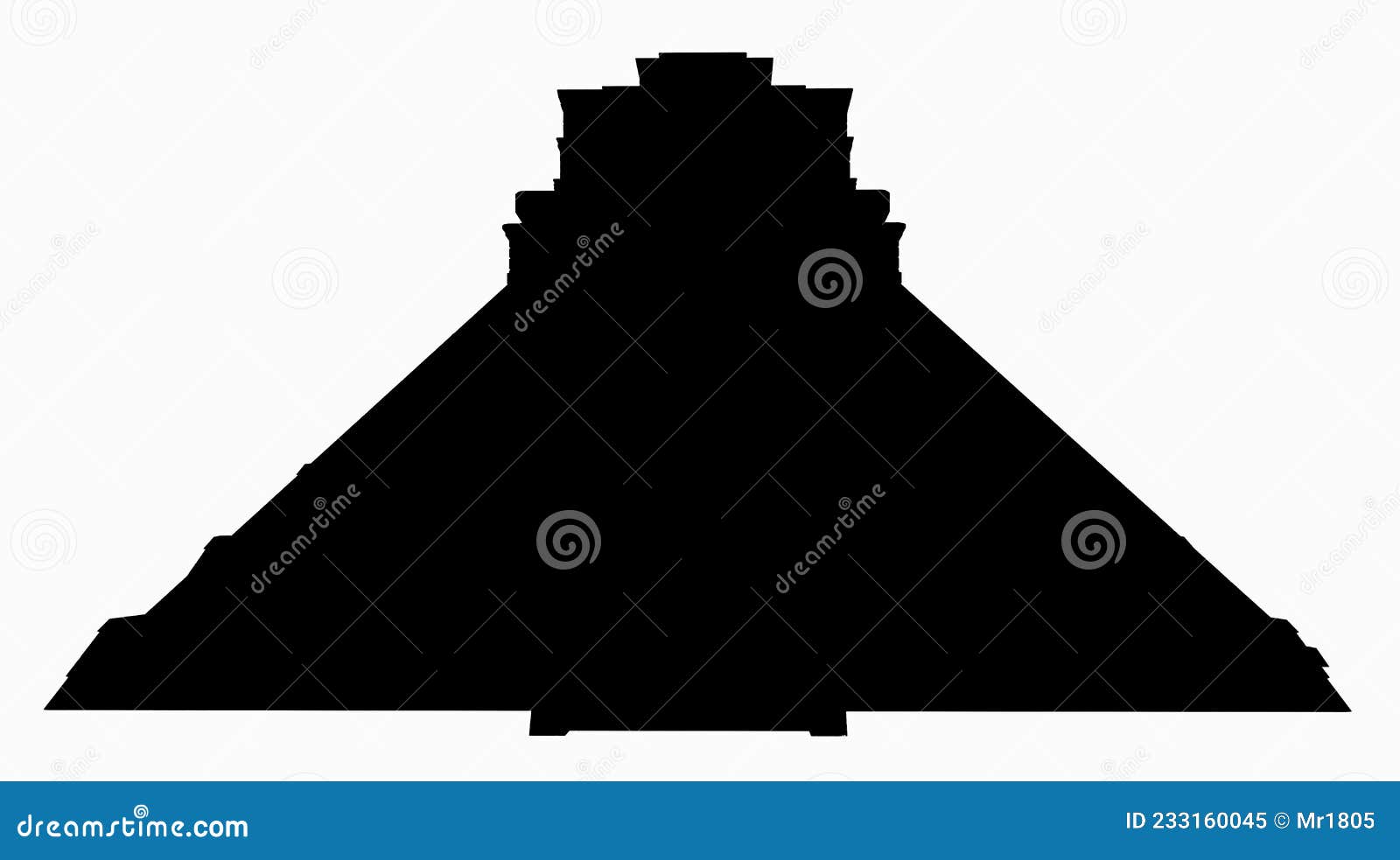 Silhouette With A Mayan Temple Royalty-Free Illustration ...