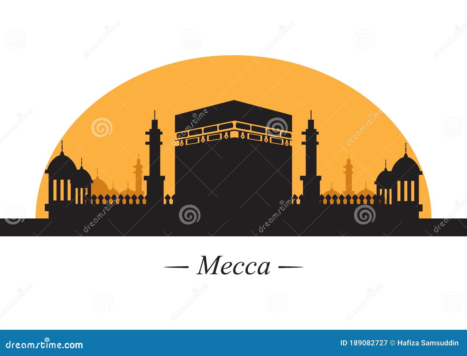 Silhouette of Mecca. Vector Illustration Decorative Design Stock Vector ...