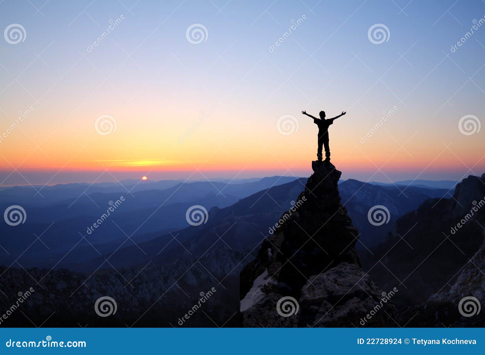 Person On Top Of A Mountain
