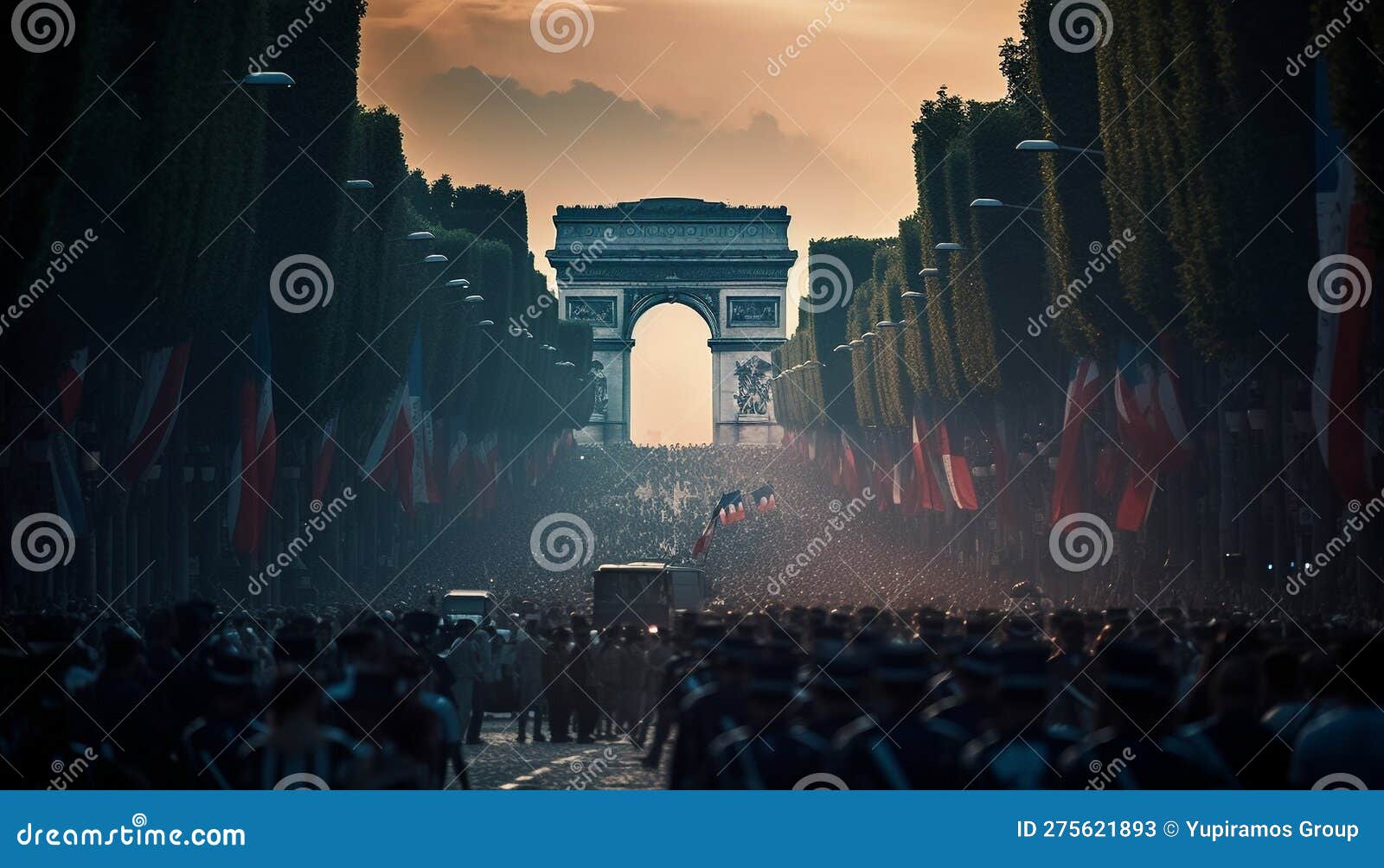 Silhouette of Men Triumph at Ancient Monument Generated by AI Stock ...