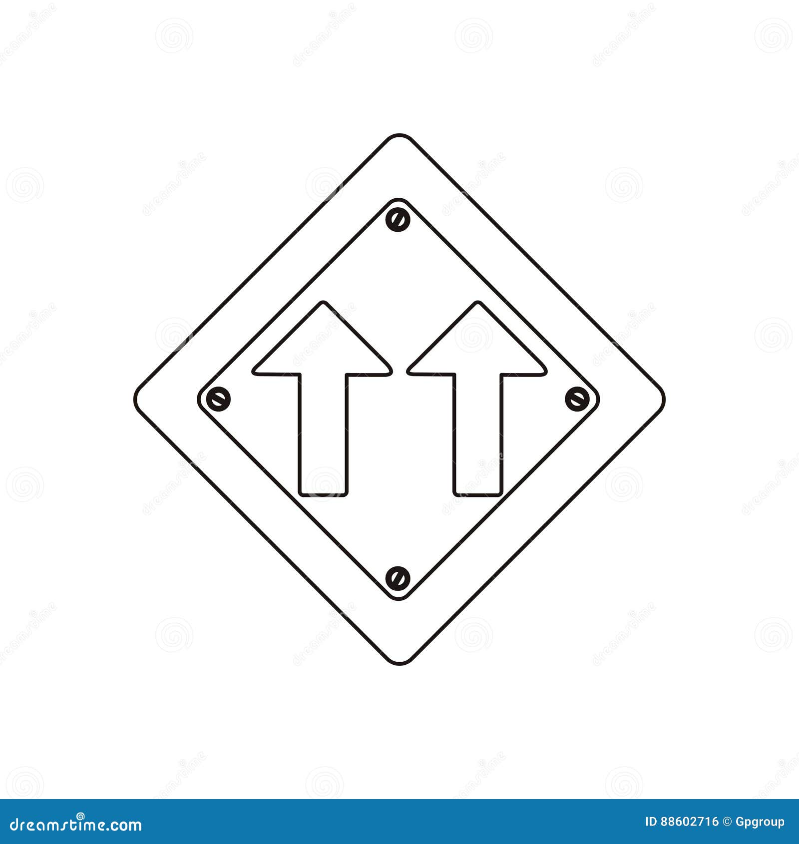 Silhouette Metallic Diamond Shape Frame Same Direction Arrow Road ...