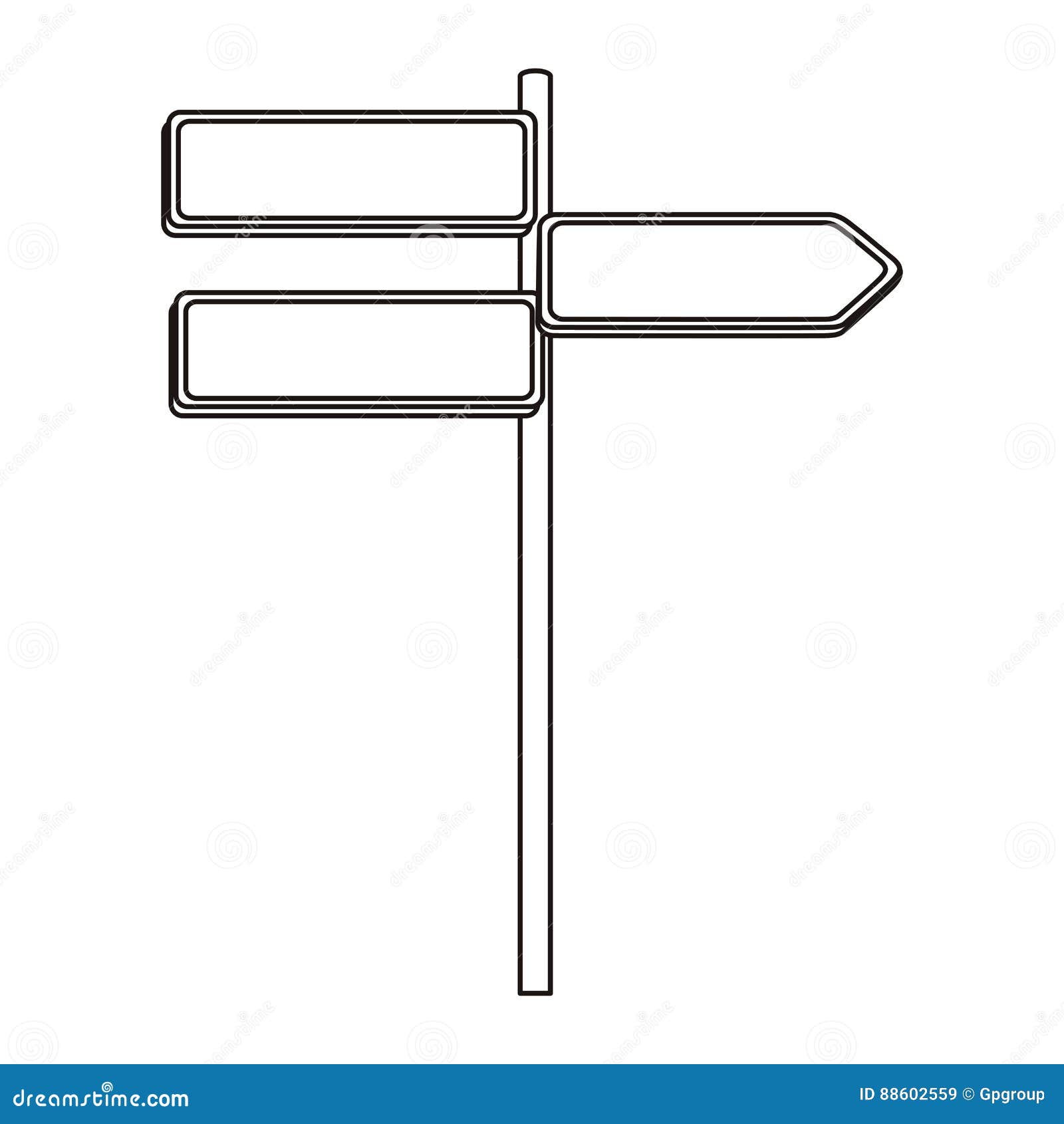 Silhouette Metallic Direction Board and Set Sign Post Stock ...