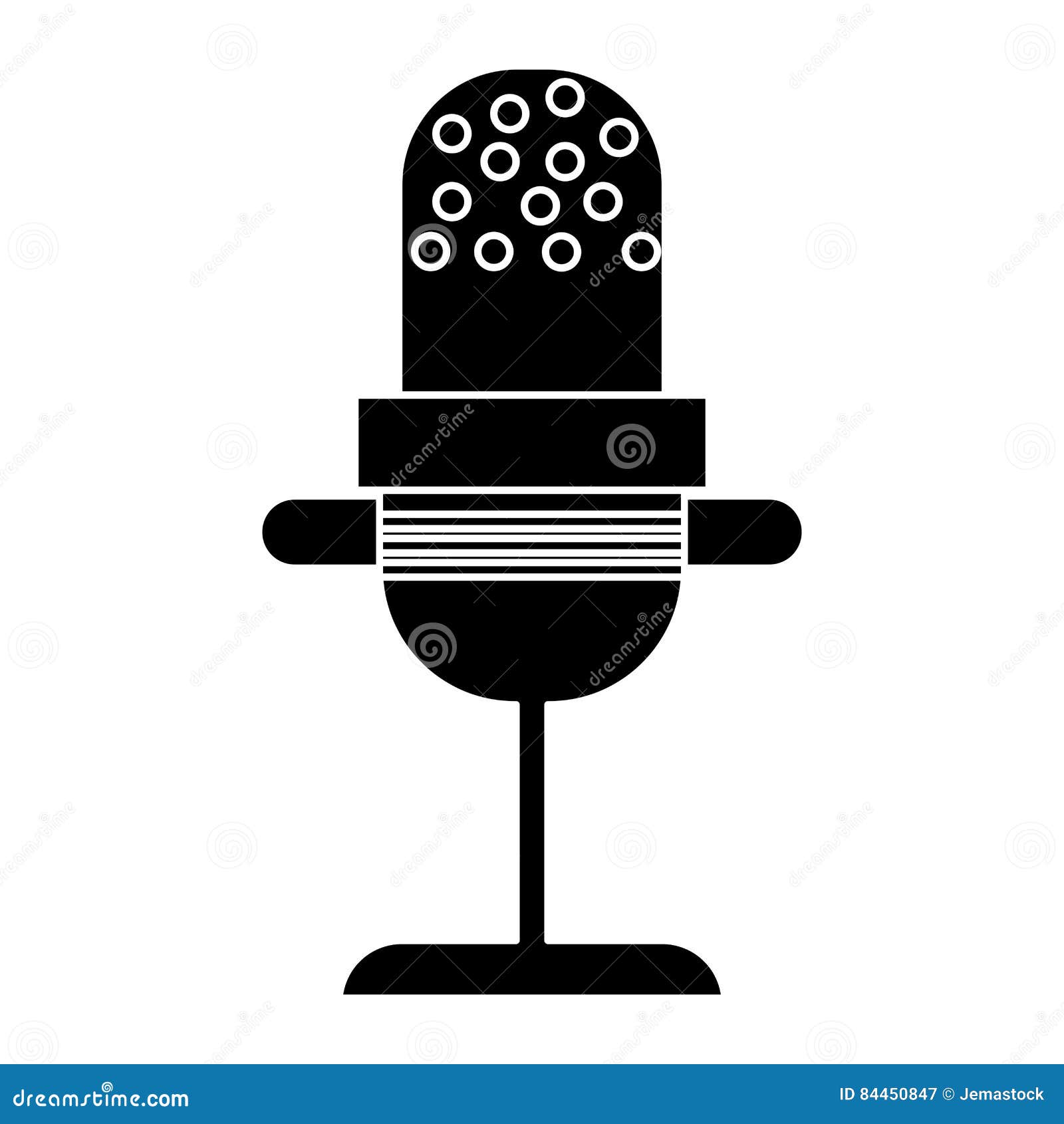Silhouette Microphone Vintage Communication Audio Stock Vector ...