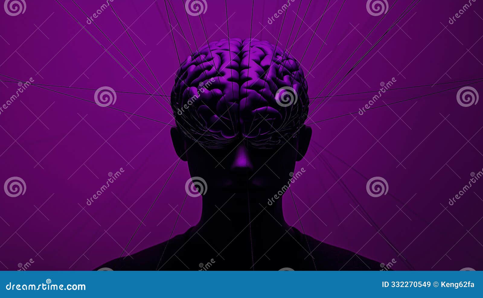 Silhouette Mind Control Concept Illustration with Strings Attached To ...