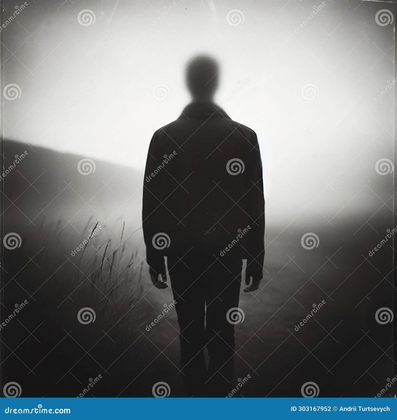 Silhouette in the Mist in Style of Pinhole Photography. AI Generated ...