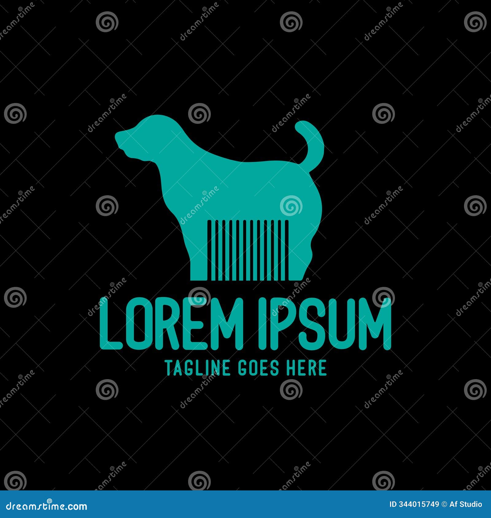 Silhouette Mit Kamm Oder Strichcode-Symbol-Logo-Design Vektor Abbildung ...