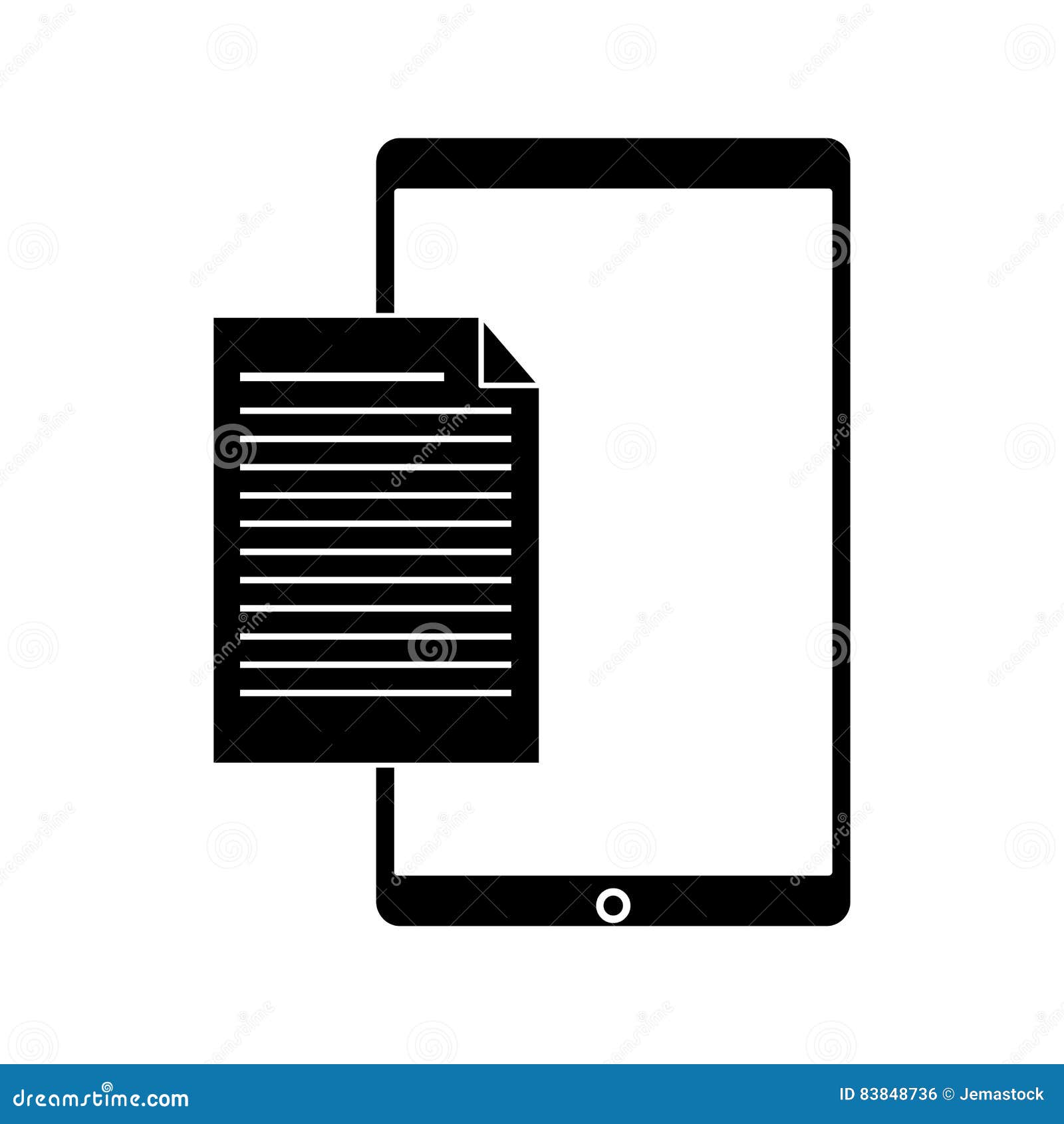 Silhouette Mobile Phone Document File Paper Digital Stock Vector ...