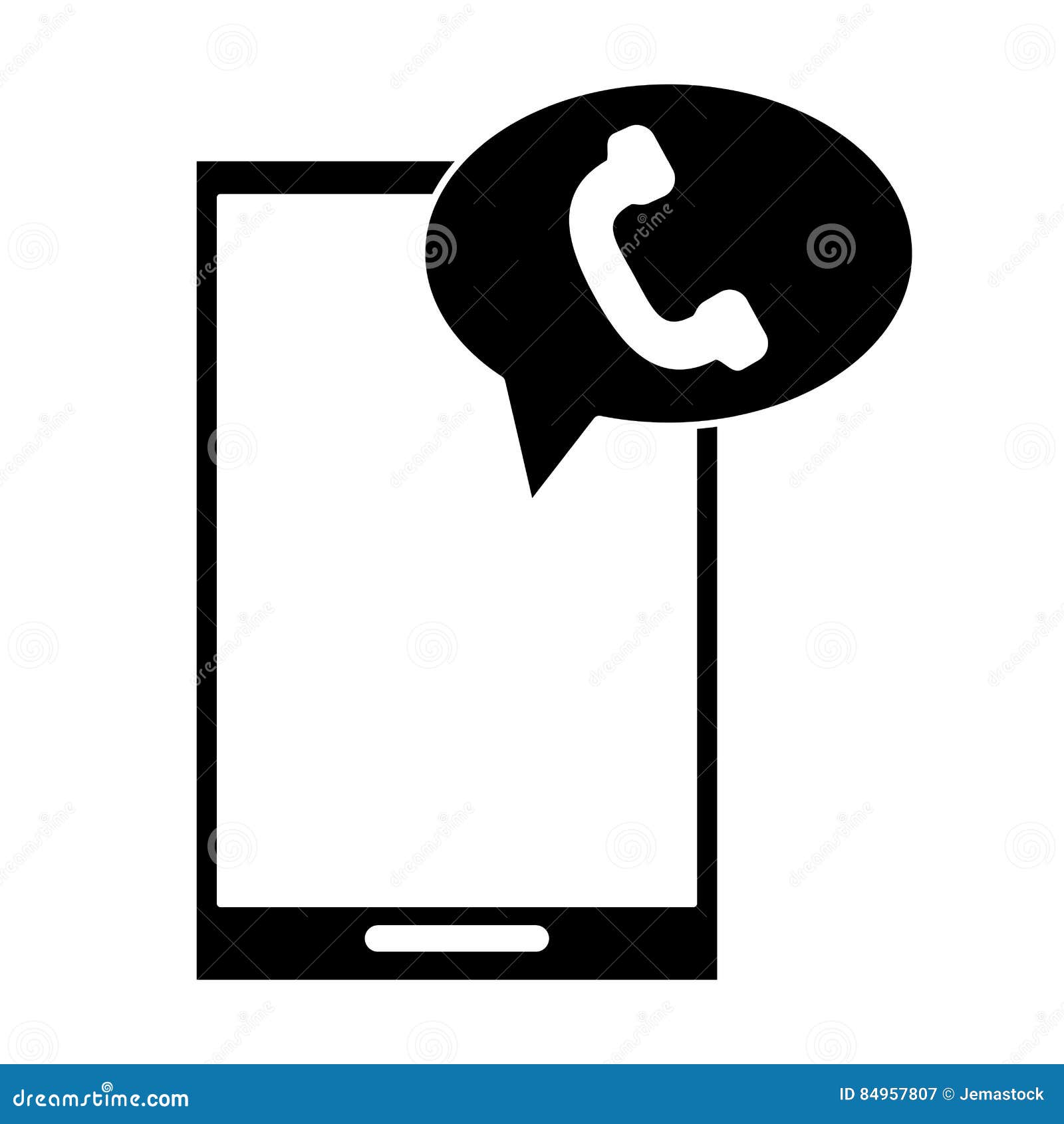 Silhouette Mobile Phone Telephone Call Communication Stock Vector ...