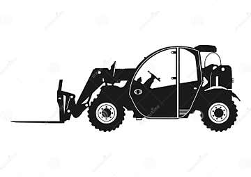 Modern Compact Rough Terrain Telehandler. Stock Vector - Illustration ...