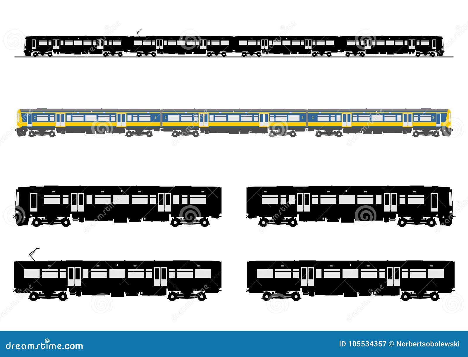 Train Side View Vector