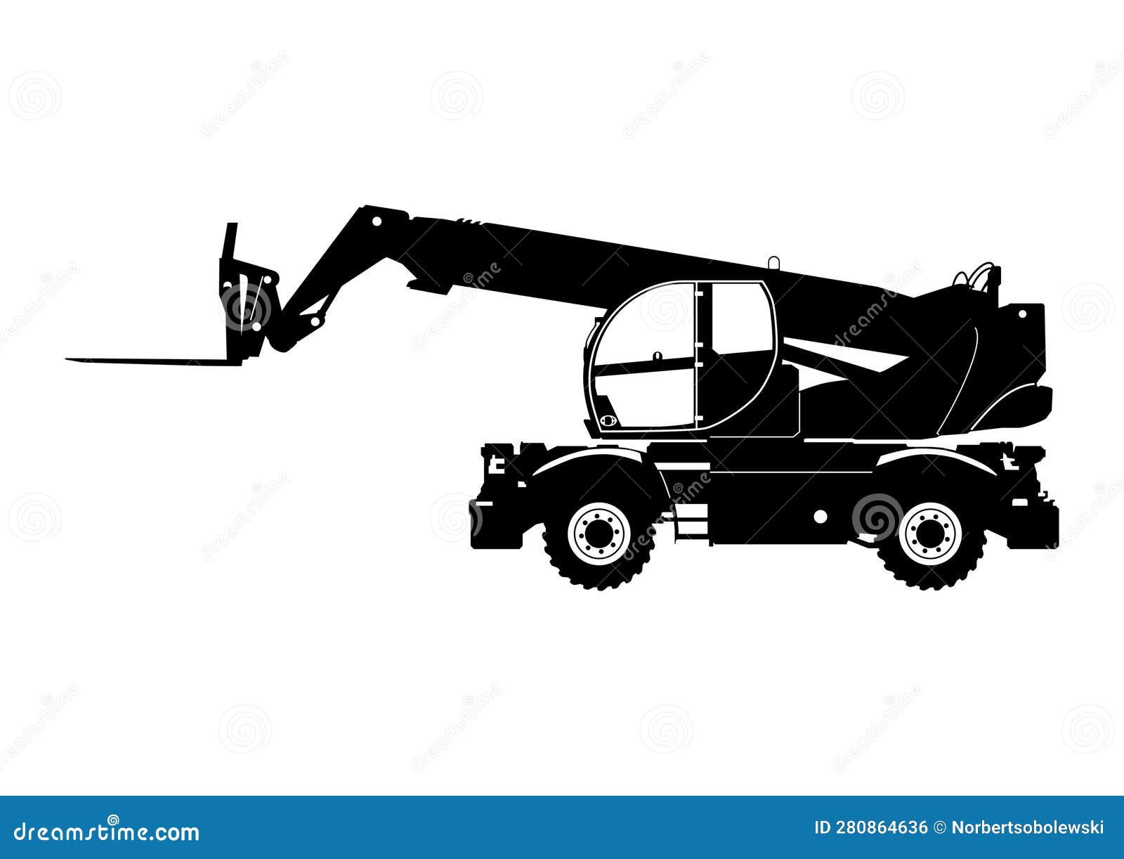 Modern Rotating Telehandler. Vector. Stock Vector - Illustration of ...