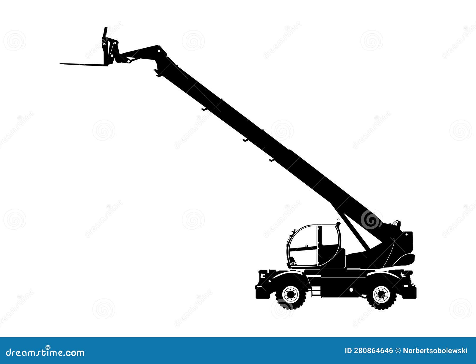 Modern Rotating Telehandler. Vector. Stock Vector - Illustration of ...