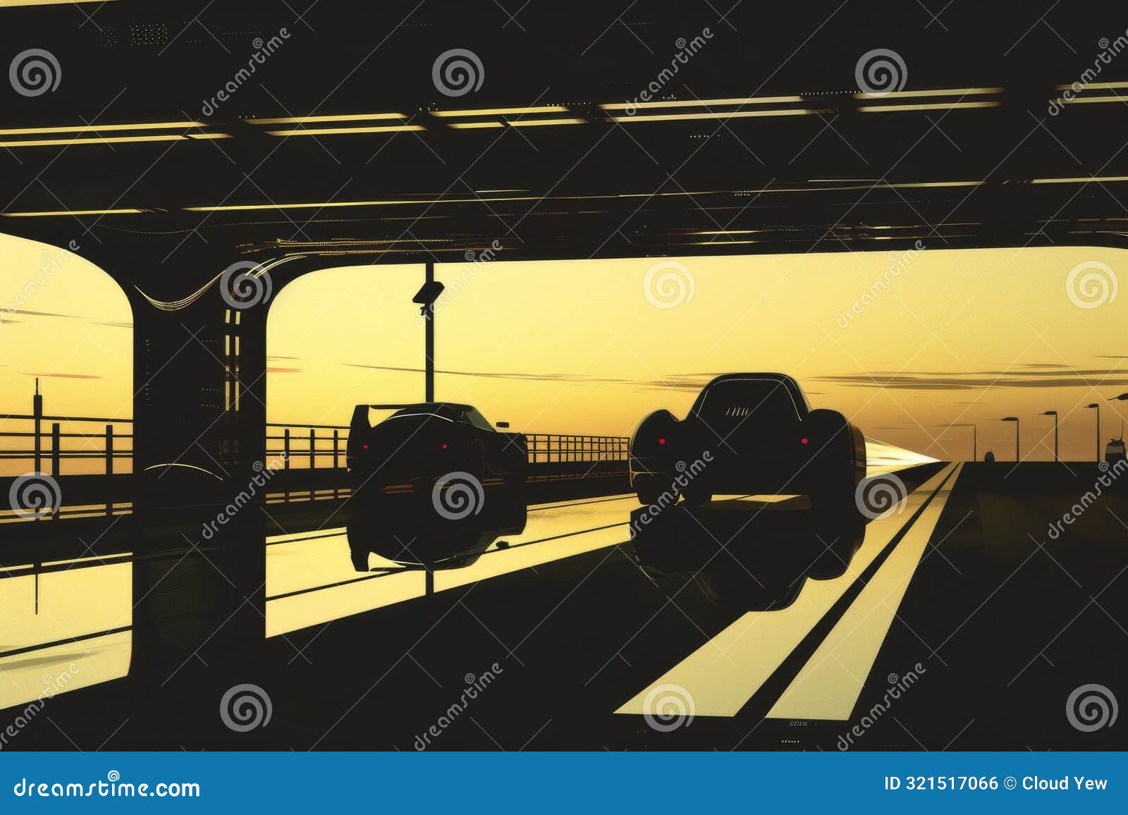 Silhouette of Modern Transportation on a Sleek Backdrop. Stock ...