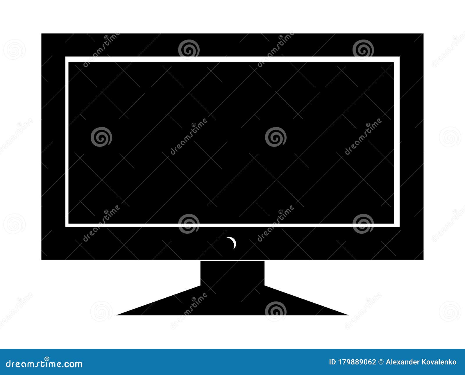 Silhouette of Modern Tv-set Stock Illustration - Illustration of ...