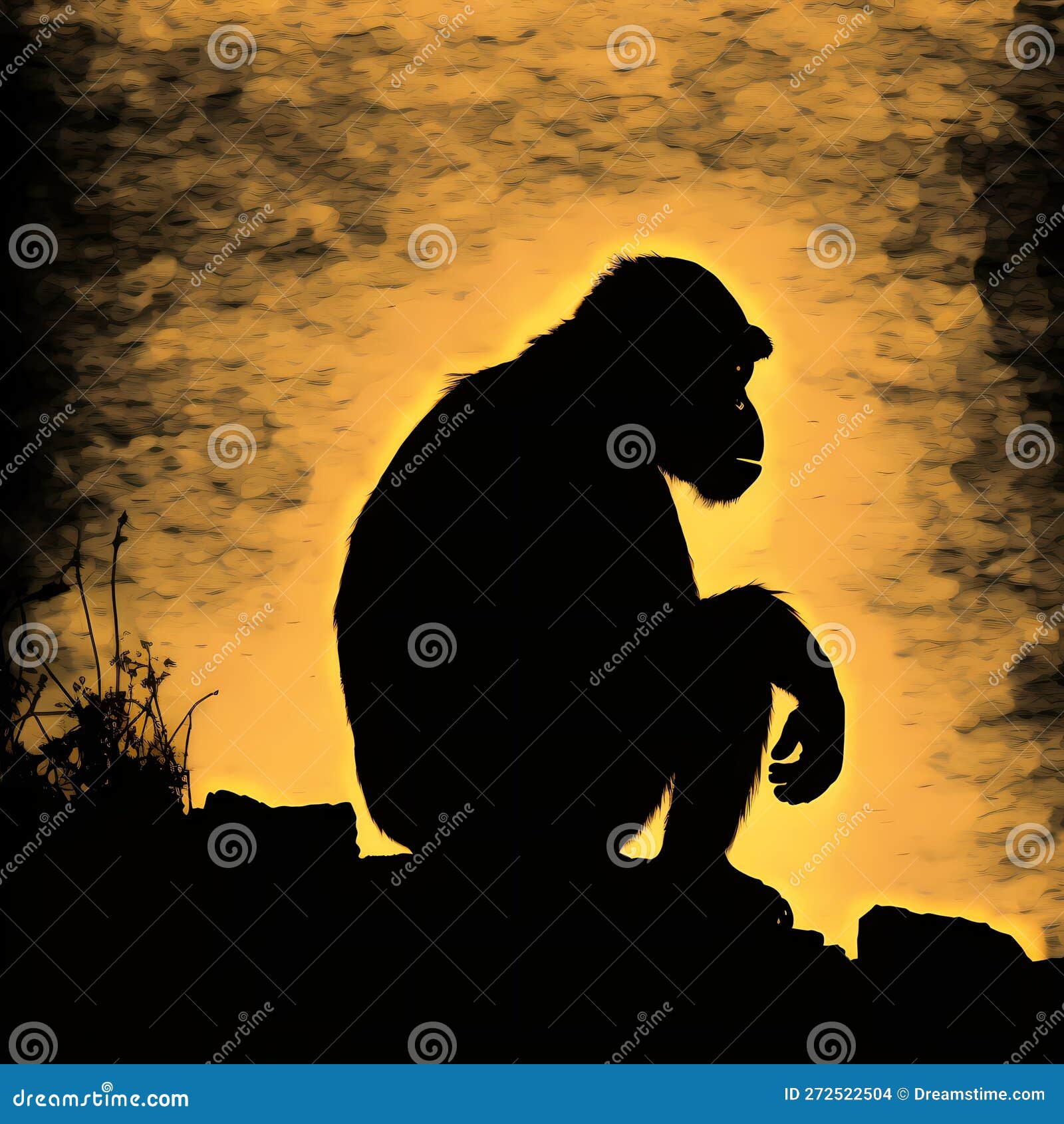 Sitting Monkey Silhouette