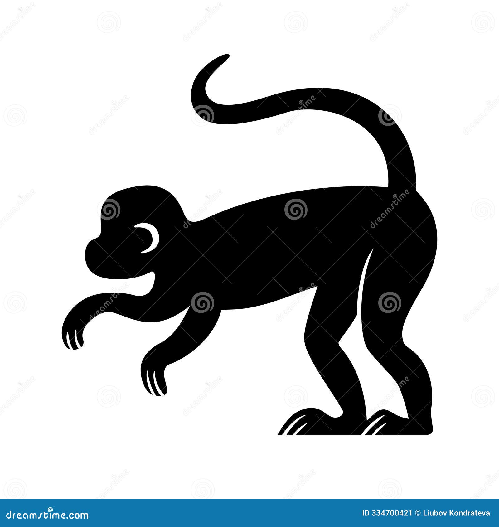 Silhouette of a Monkey in Motion a Captivating Representation of Its ...
