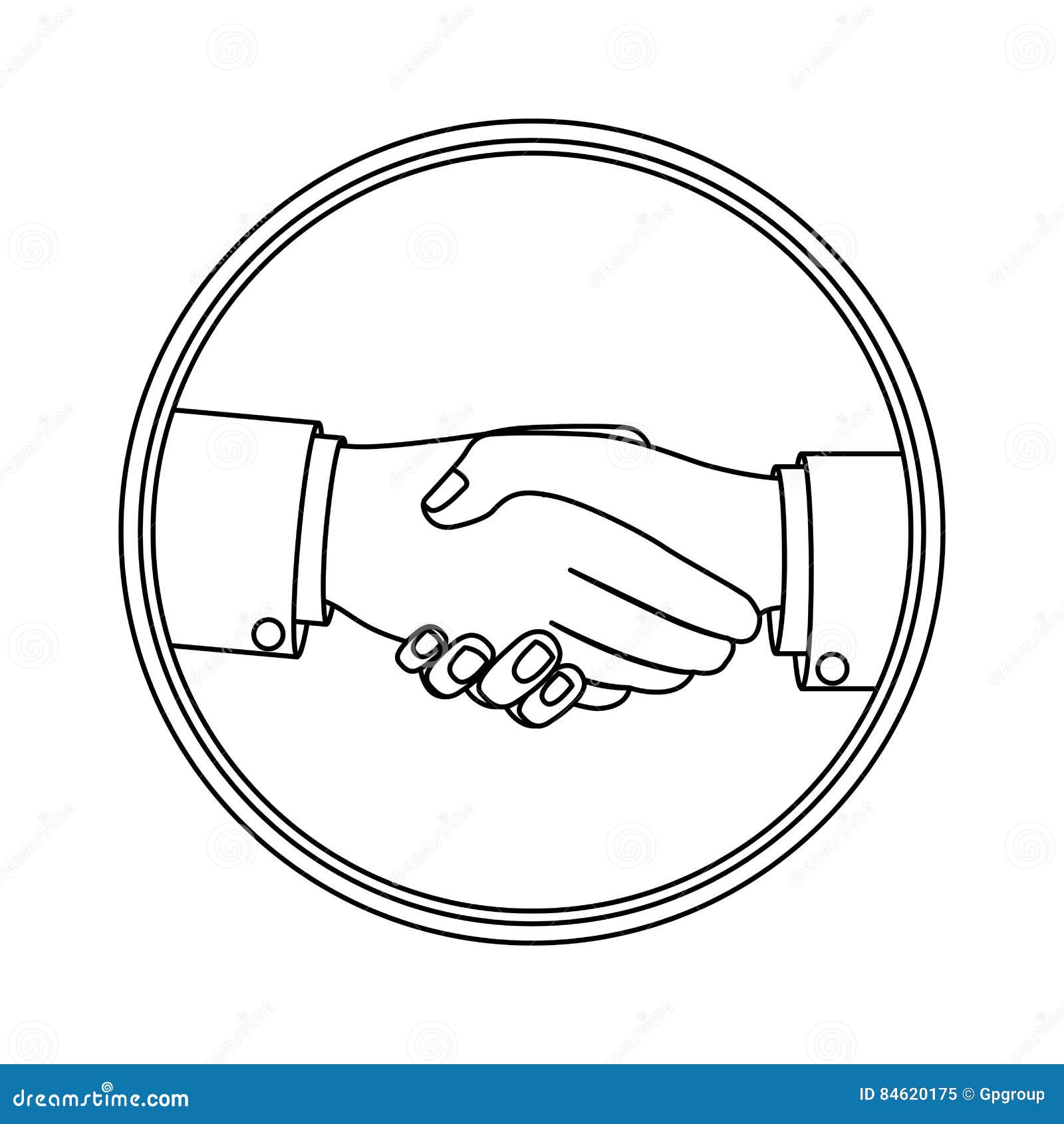 Silhouette Monochrome Avec La Salutation De La Main En Cercle ...