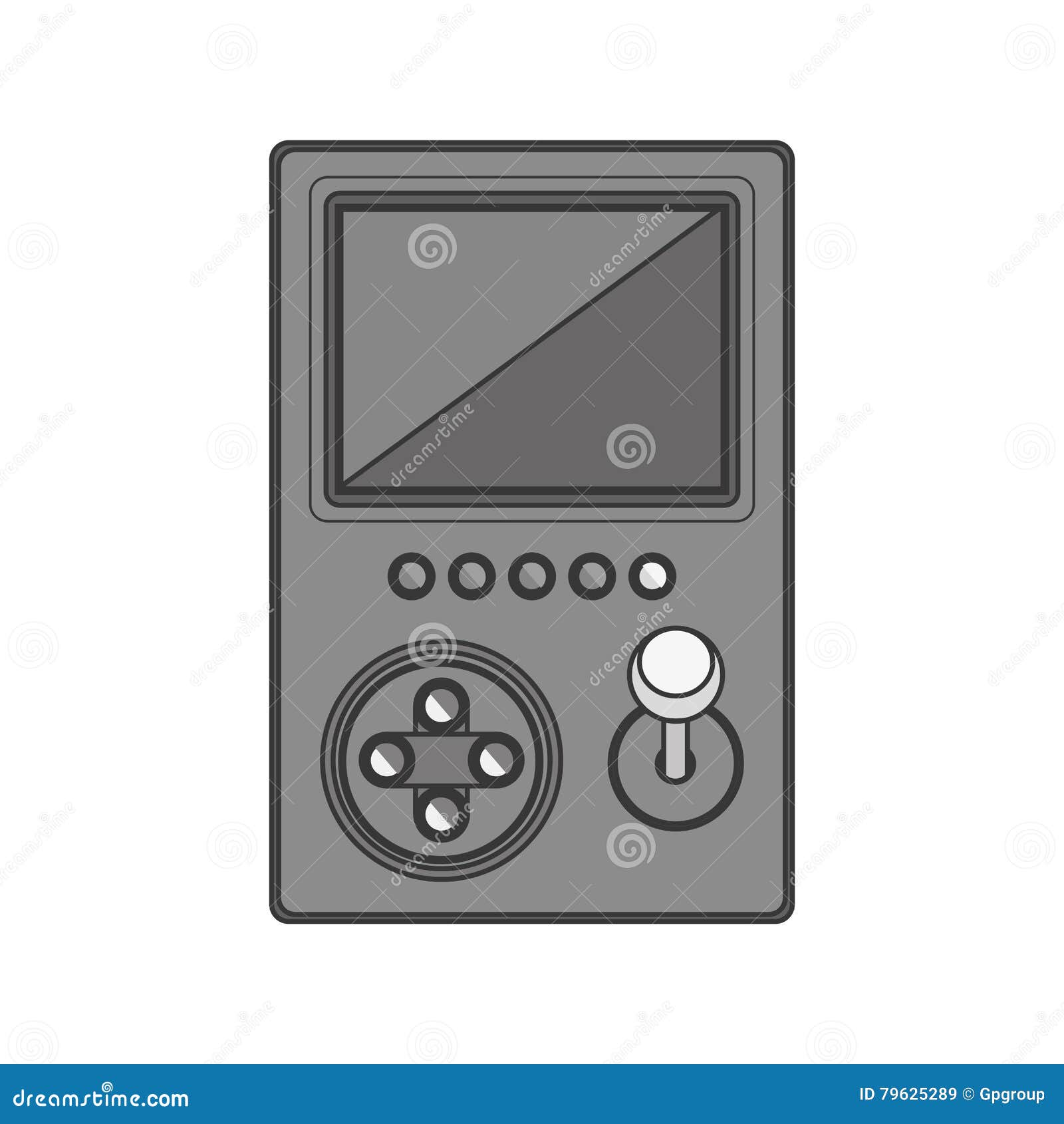 Silhouette Monochrome Game Cube Remote Control with Screen and Joystick ...