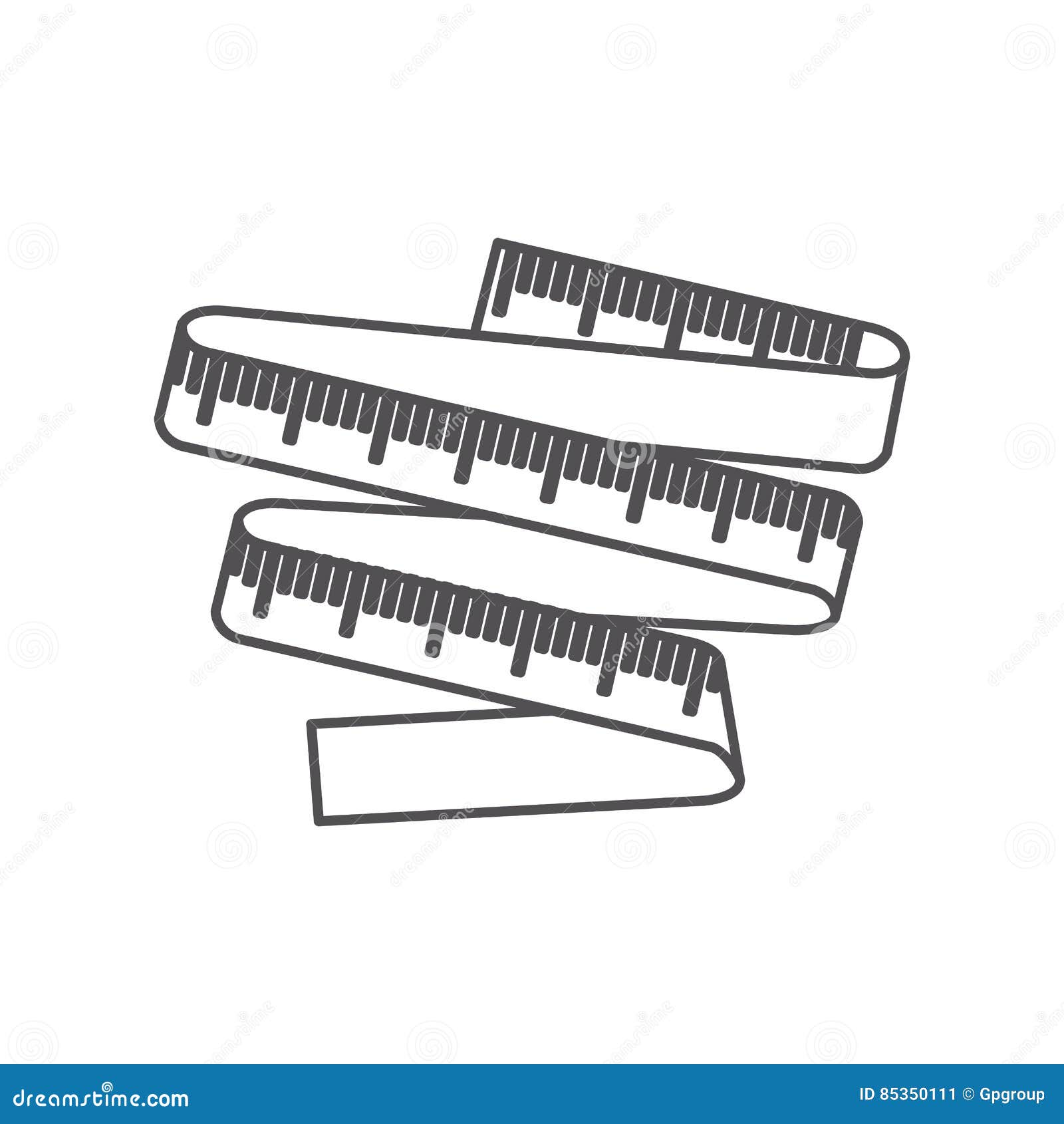 Silhouette Monochrome with Measuring Tape Stock Illustration ...