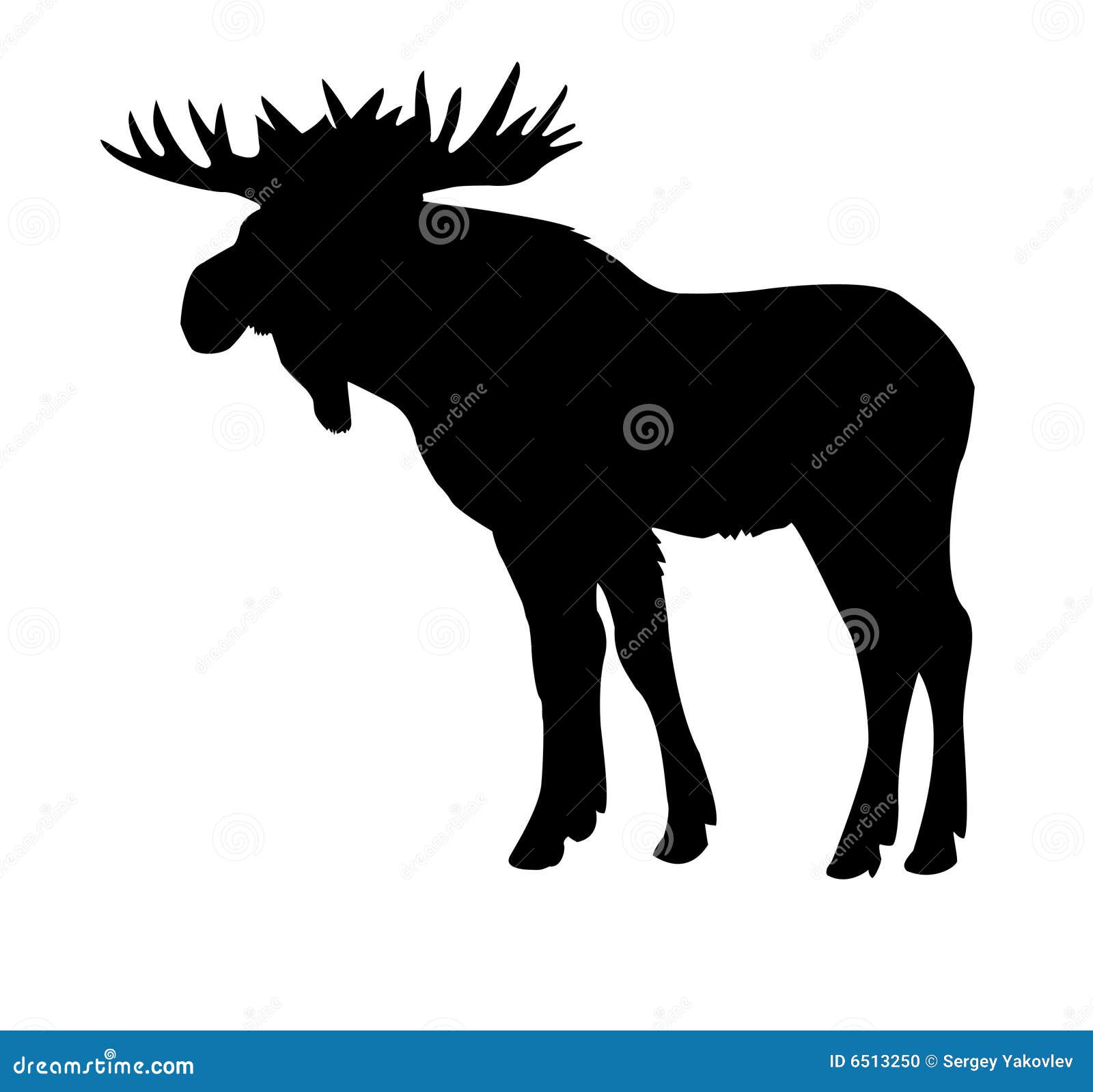 Silhouette moose stock vector. Illustration of moose, abstract - 6513250