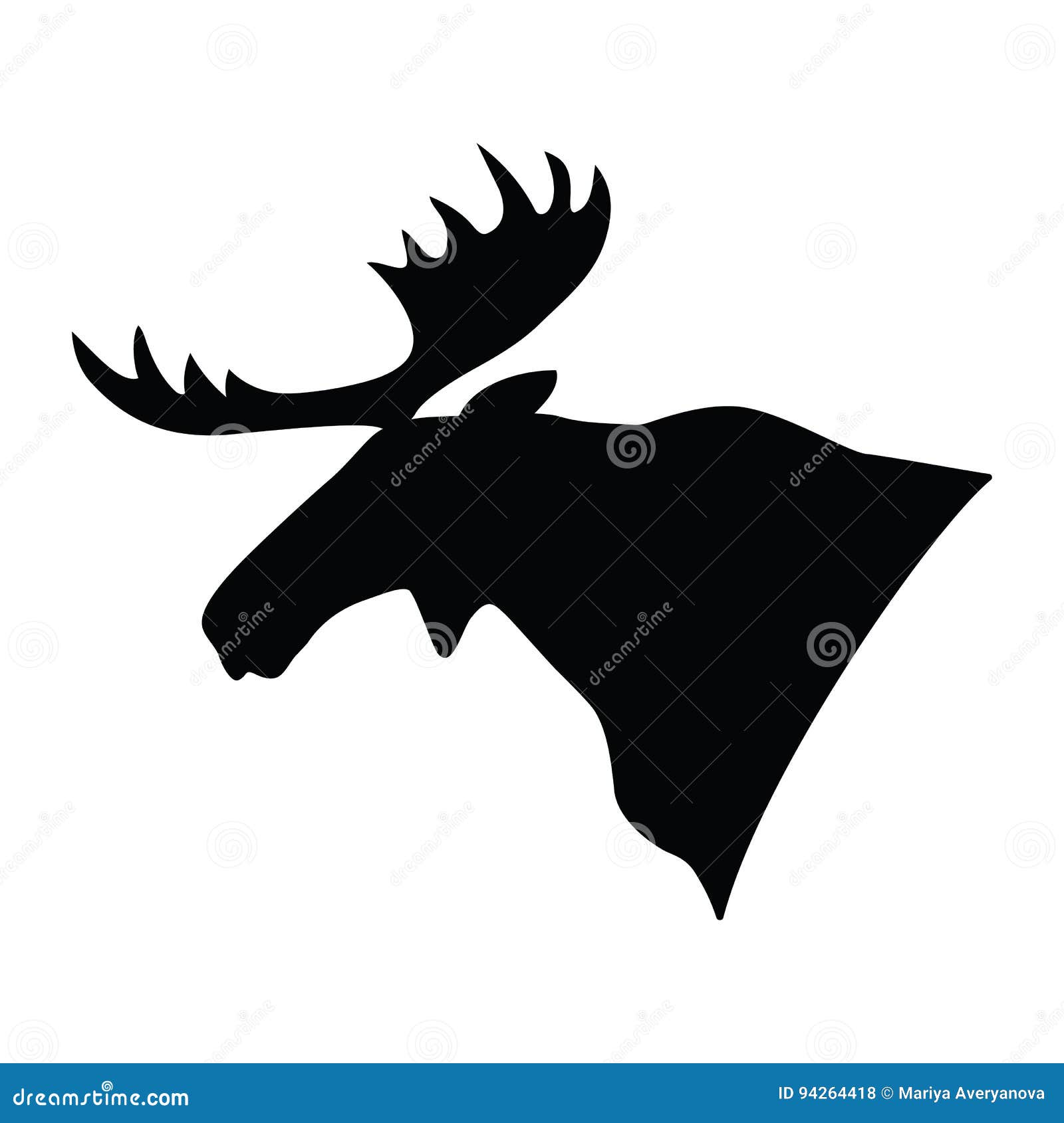 Moose Head Silhouette Side