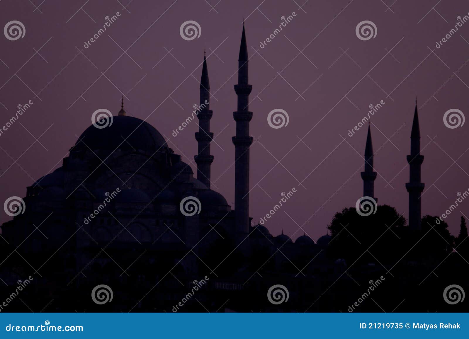 Silhouette of Mosques in Istanbul, Turkey Stock Image - Image of night ...