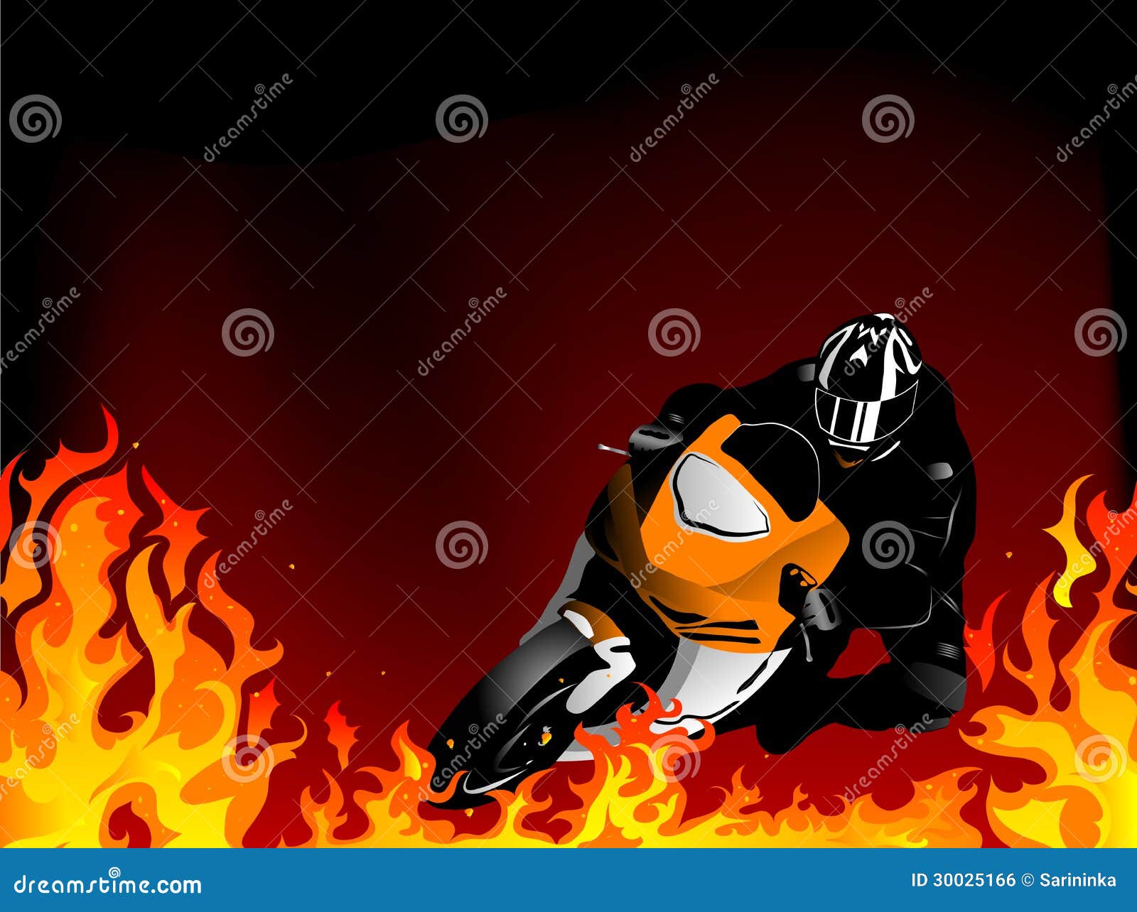 Motorcycle stock vector. Illustration of fire, flame - 30025166