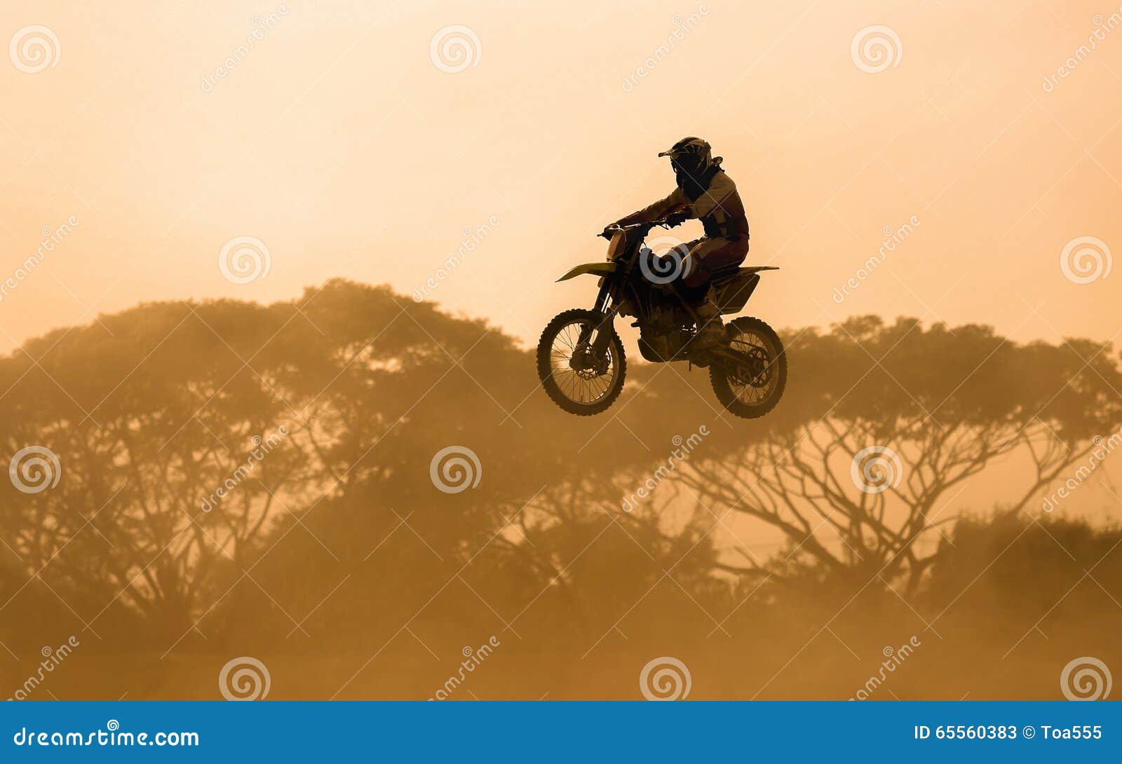 Silhouette of Motocross Rider Jumping Stock Image - Image of adventure ...