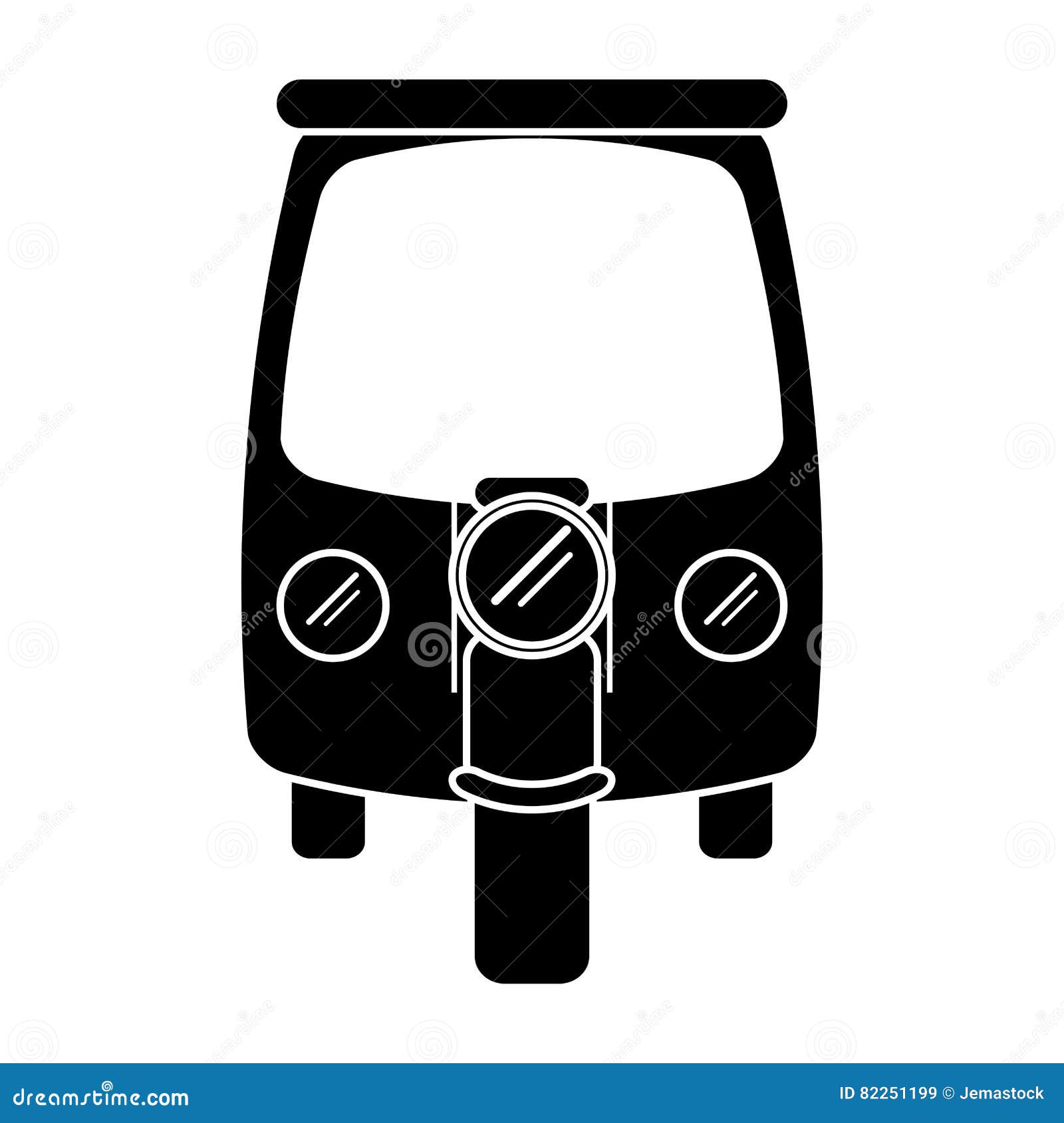 Silhouette Motor Rickshaw Transport Tricycle Stock Vector ...