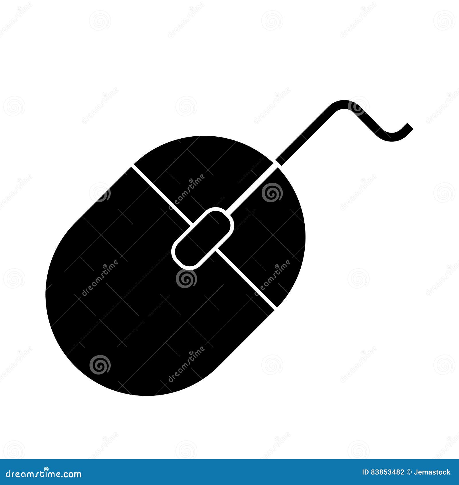 Silhouette Mouse Computer Device Office Stock Vector - Illustration of ...