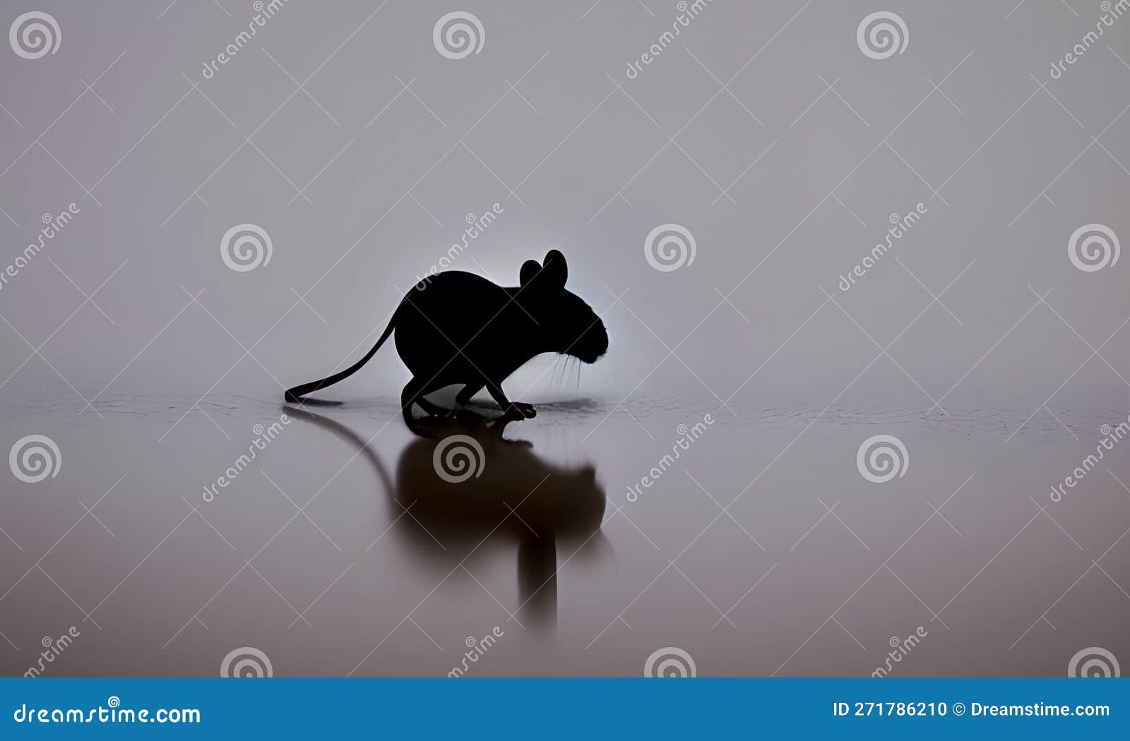 Silhouette of a Mouse in Rain Stock Illustration - Illustration of cute ...