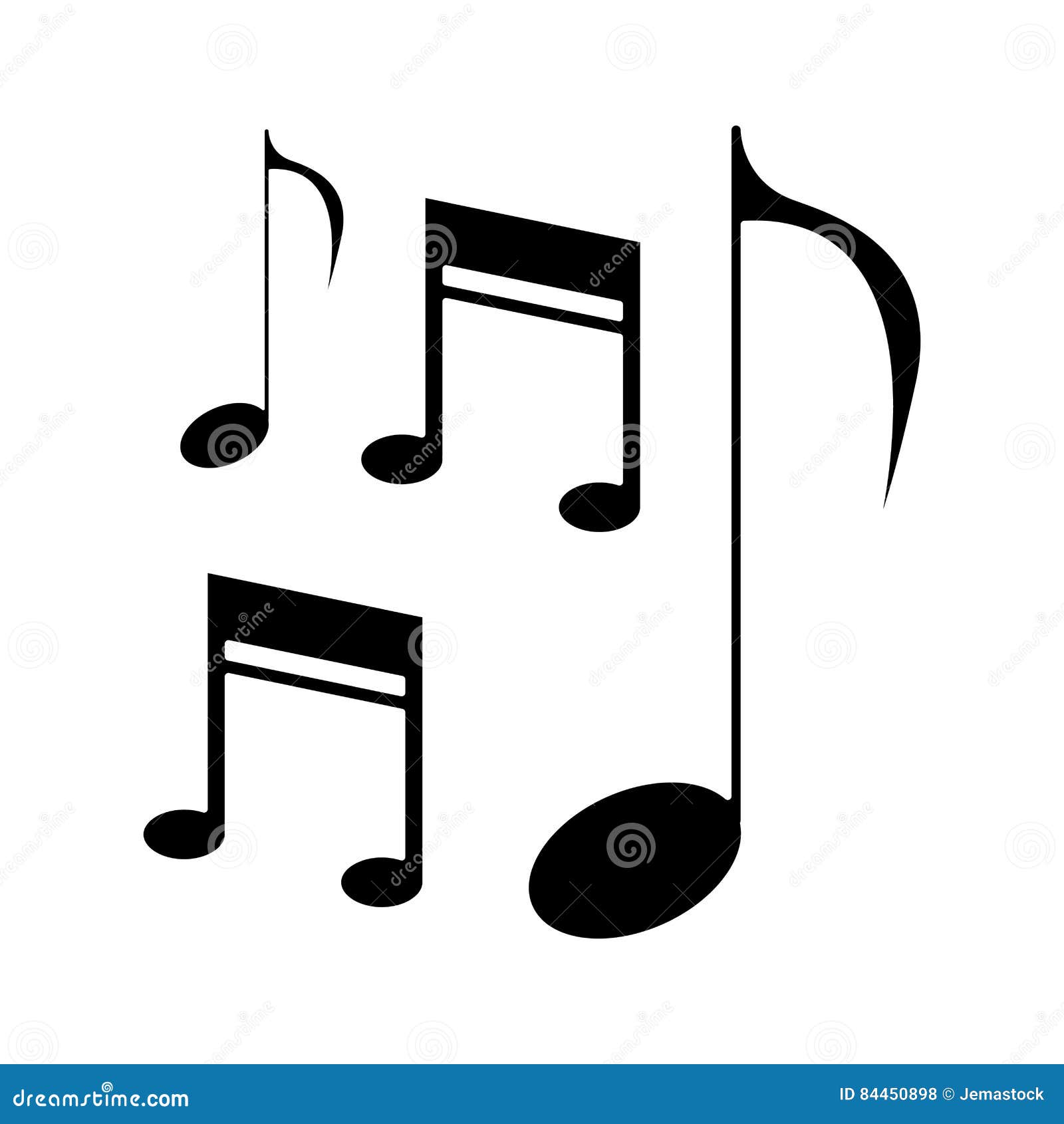 Silhouette Music Note Sound Melody Symbol Vector Illustration ...