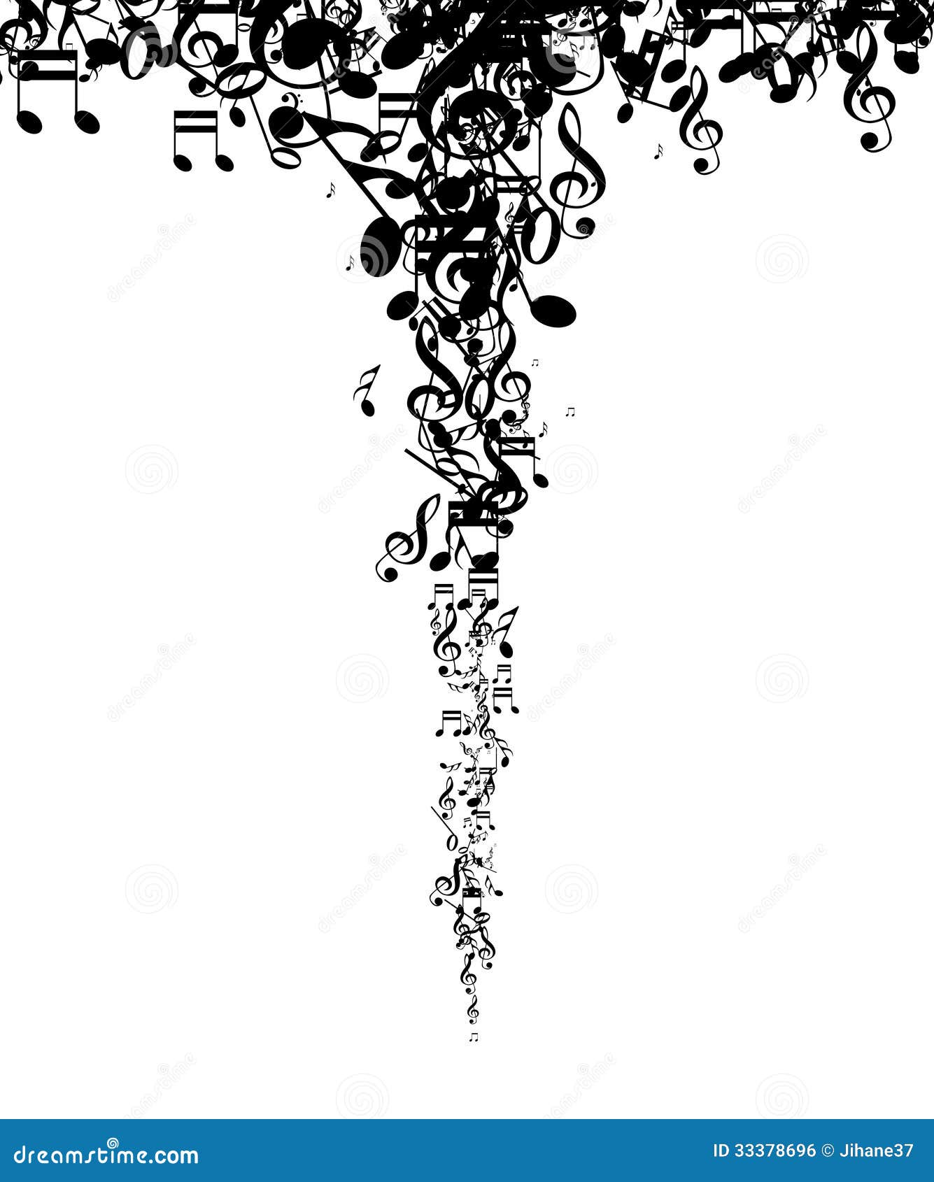 Vertical Music Notes Border