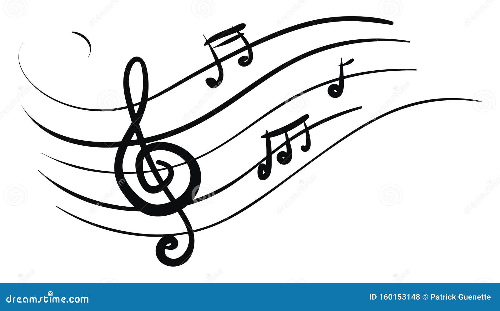 A Silhouette of Musical Notes Over White Background Vector or Color ...