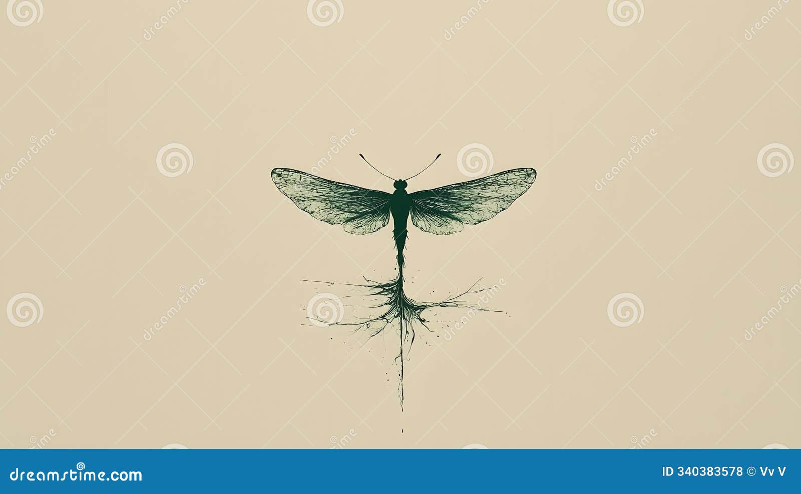 Silhouette of a Mystical Insect with Roots Stock Photo - Image of roots ...