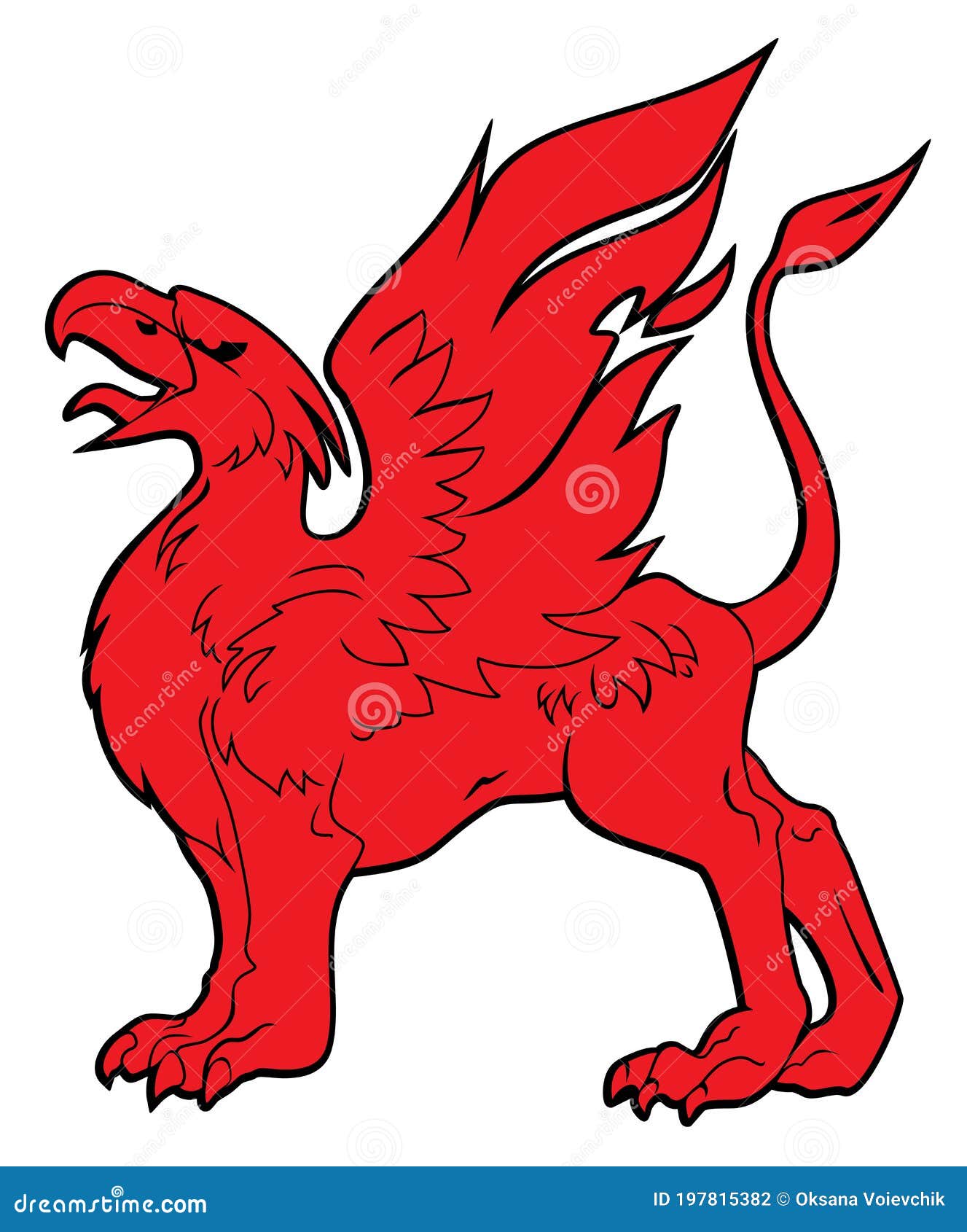 Silhouette Of Griffin. Stylized Gryphon Image. Vector Mythical Creature ...