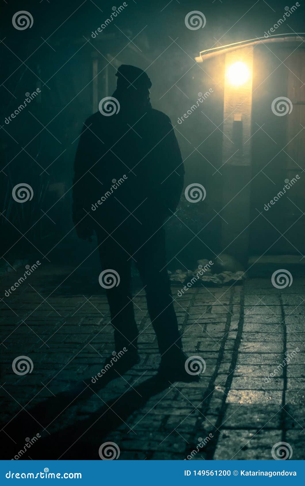 Silhouette at Night with Backlight Stock Photo - Image of cigar, nigh ...