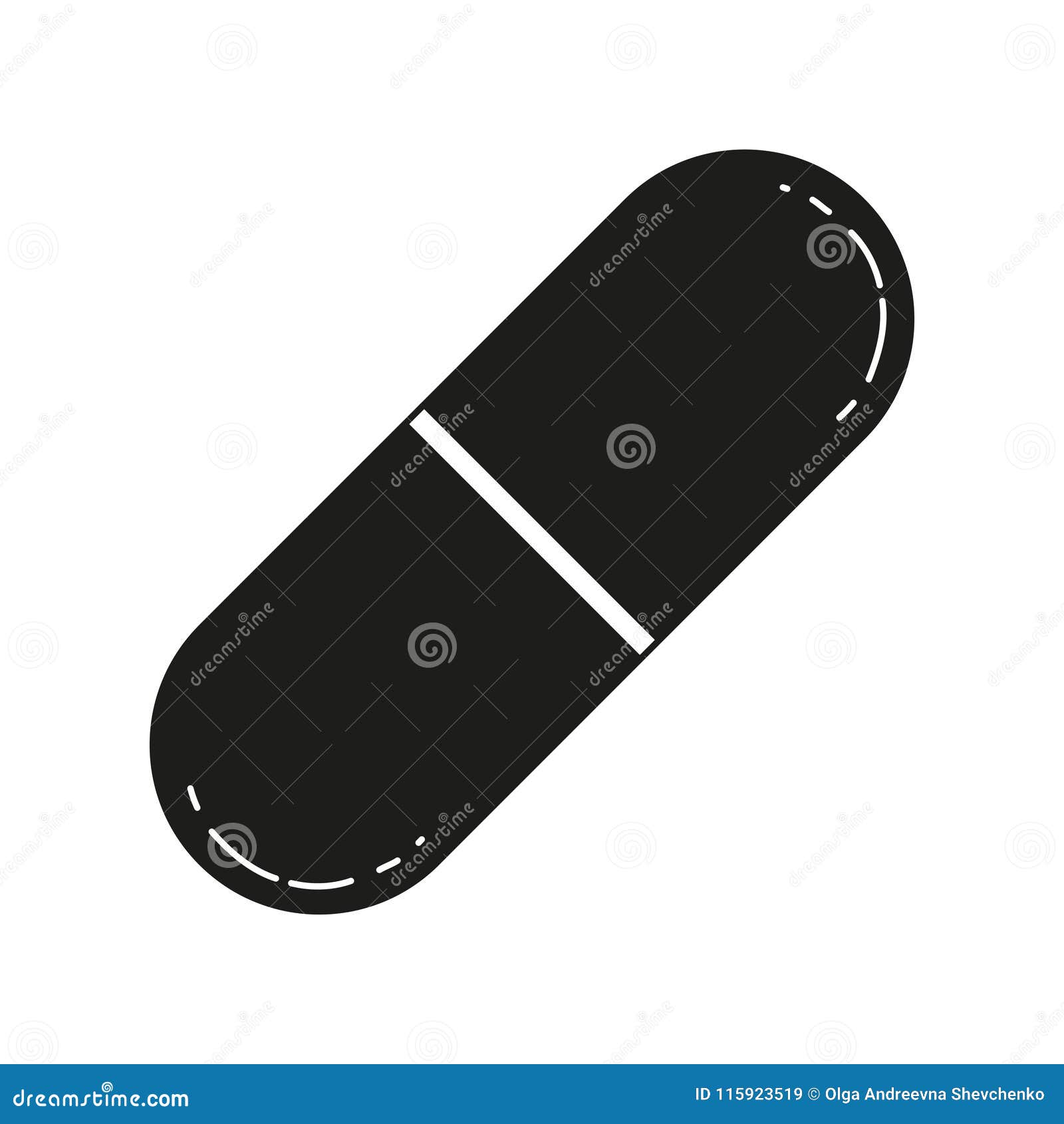 Silhouette Noire Et Blanche De Pilule De Drogue Illustration Stock ...