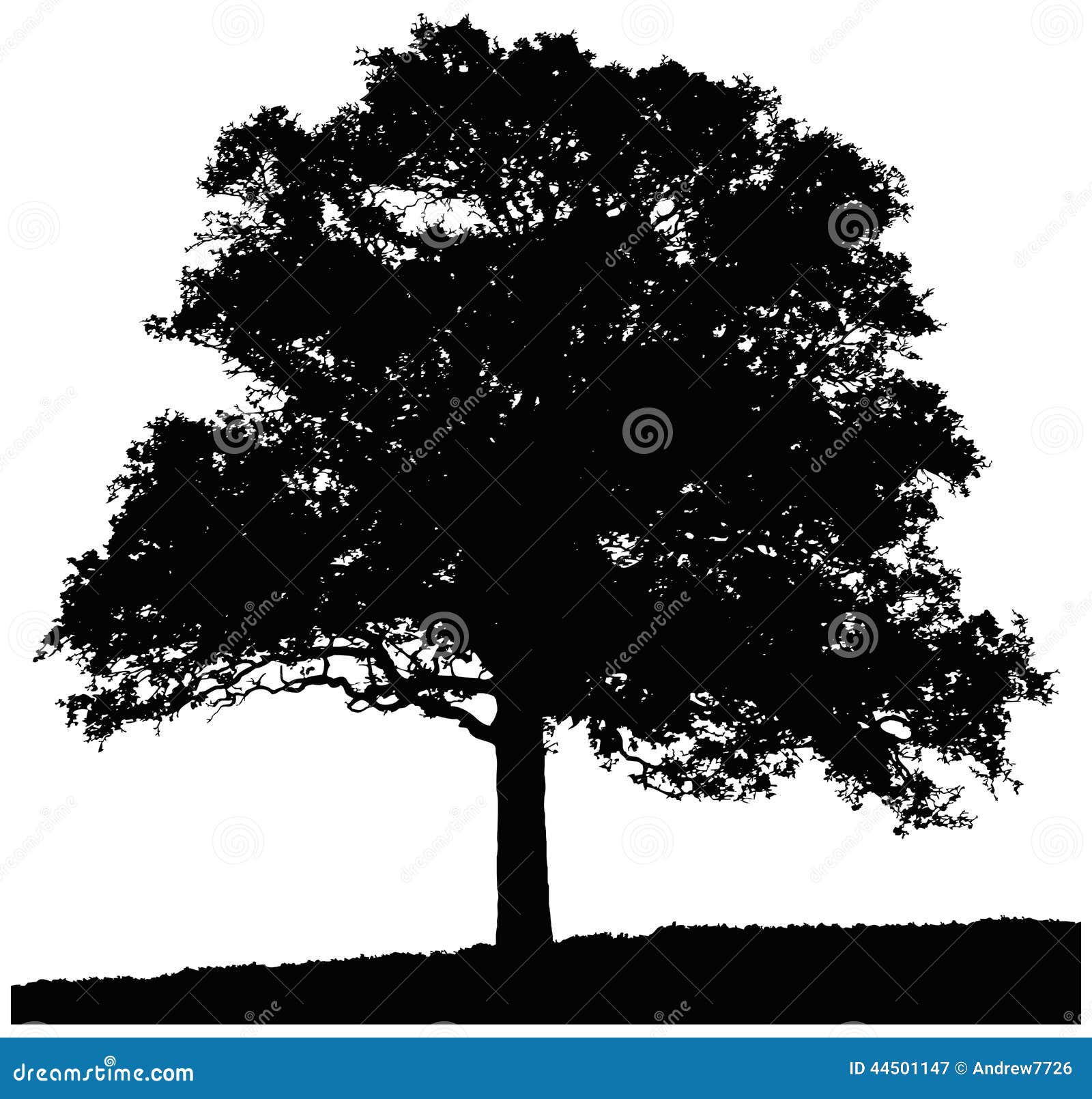 Silhouette Of Oak Tree Royalty-Free Stock Photography | CartoonDealer ...