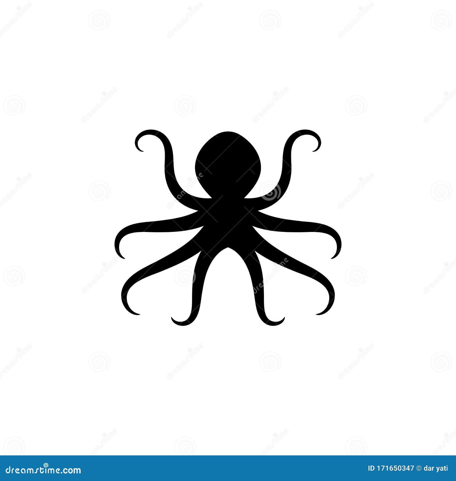 Silhouette Octopus Vector Template. Octopus Vector Stock Vector ...