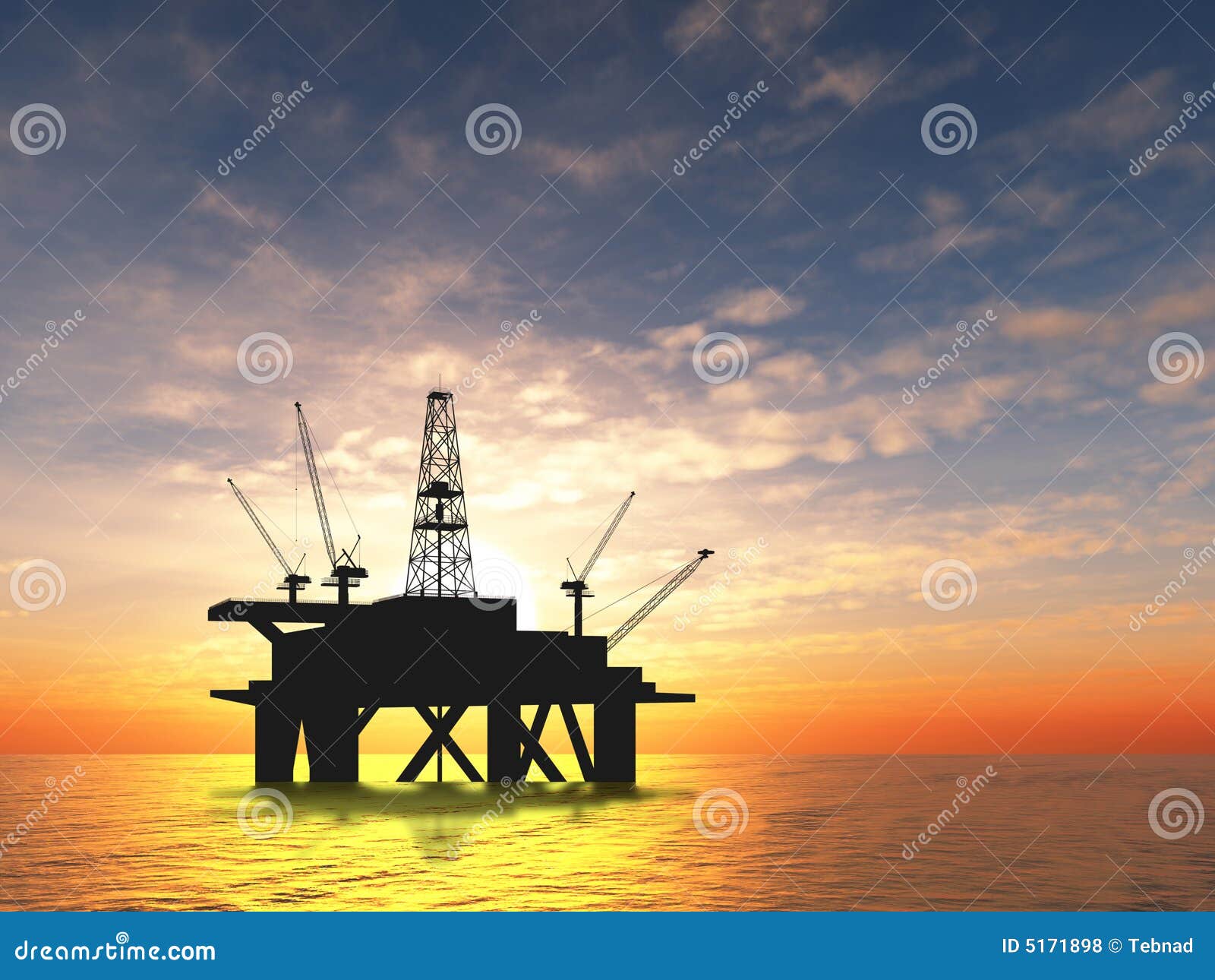Silhouette oil rig stock photo. Image of supply, industry - 5171898
