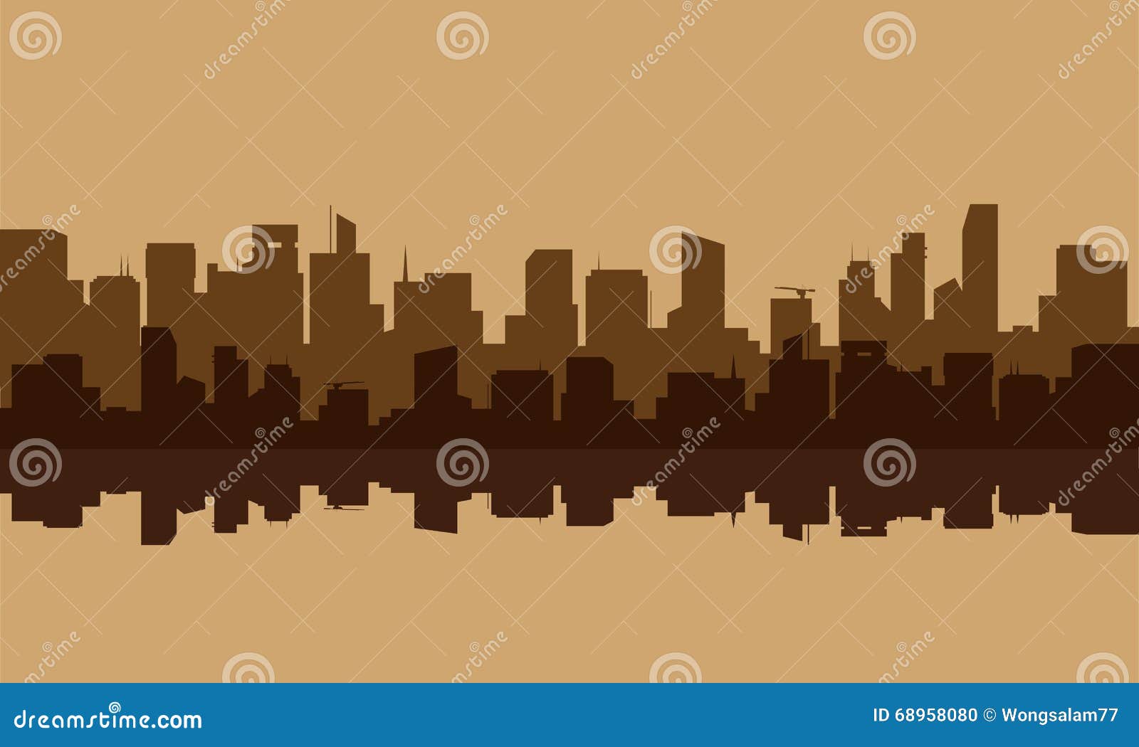 Silhouette Of Congested City With Building Cartoon Vector ...