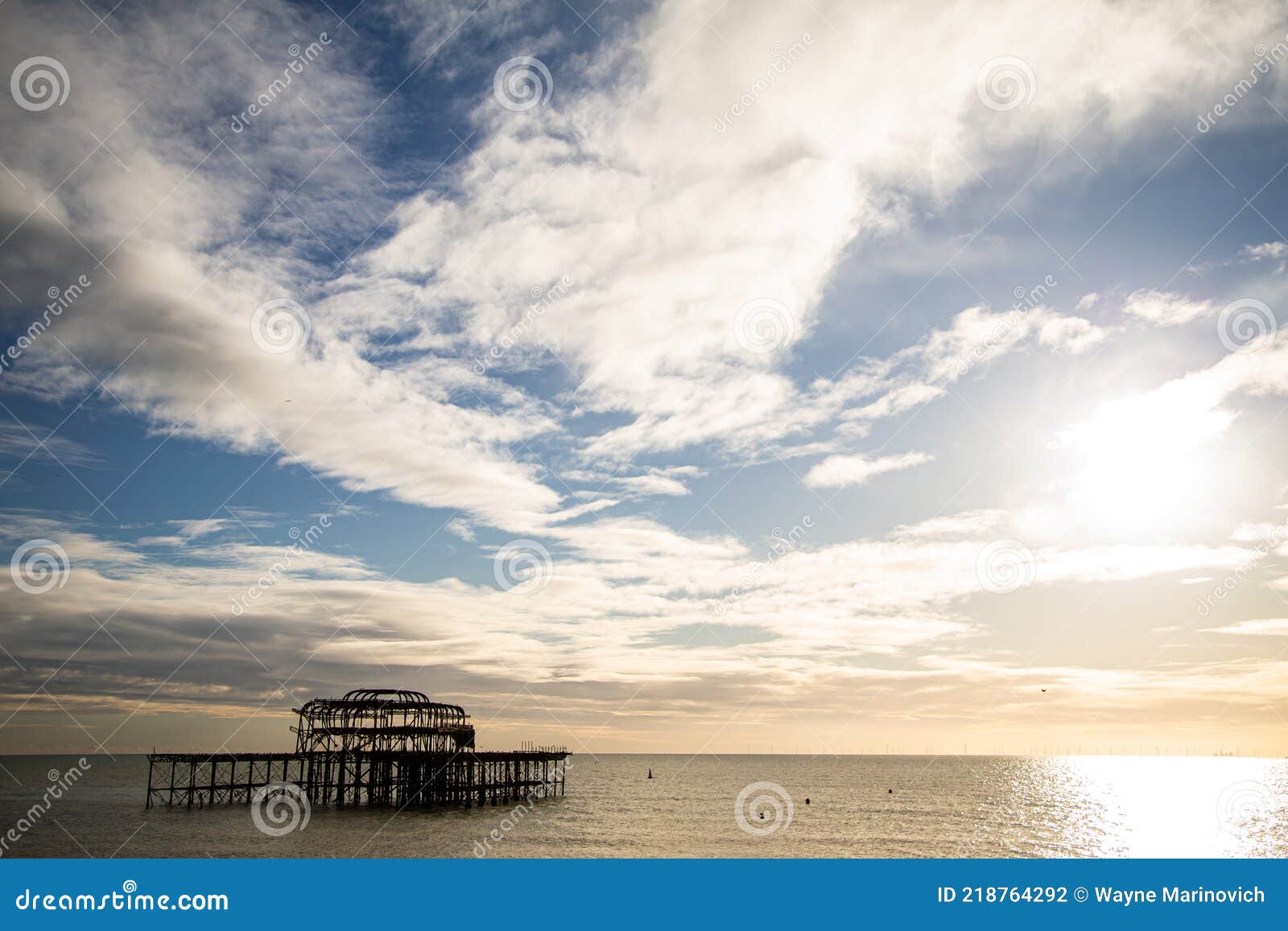 Burnt Down Brighton Pier Stock Photos - Free & Royalty-Free Stock ...
