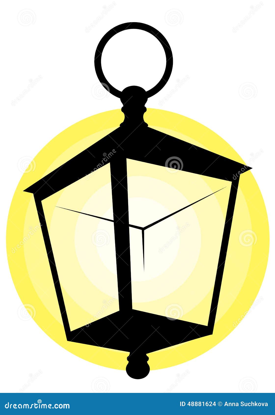 Silhouette of the Old Lantern Stock Illustration - Illustration of ...